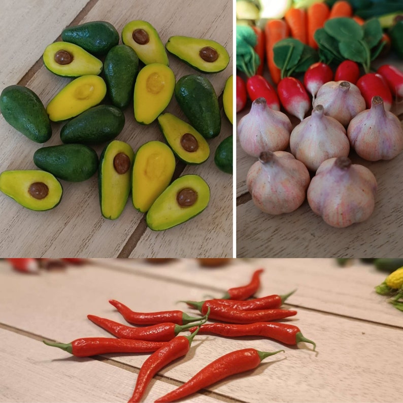 22 Pc. Set Miniature Vegetables Polymer Clay Miniature Food - Etsy