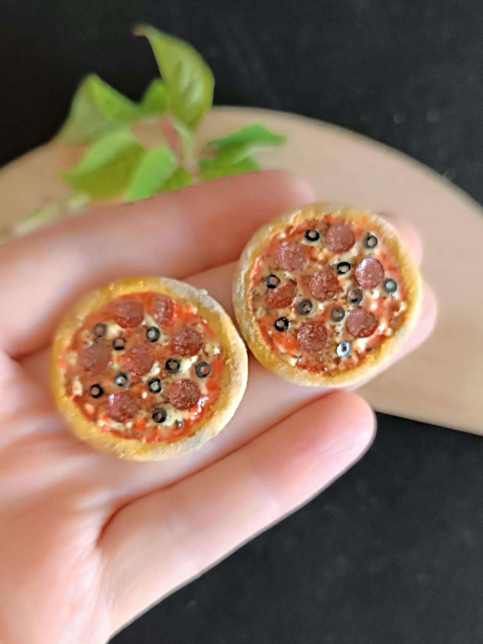 Pizza Miniature 1:12 1/6 From Polymer Clay/ Miniature Food/ Dollhouse ...