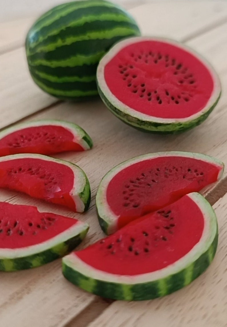 Realistic Miniature Watermelon From Polymer Clay Fruit Clay Mini Fruit ...