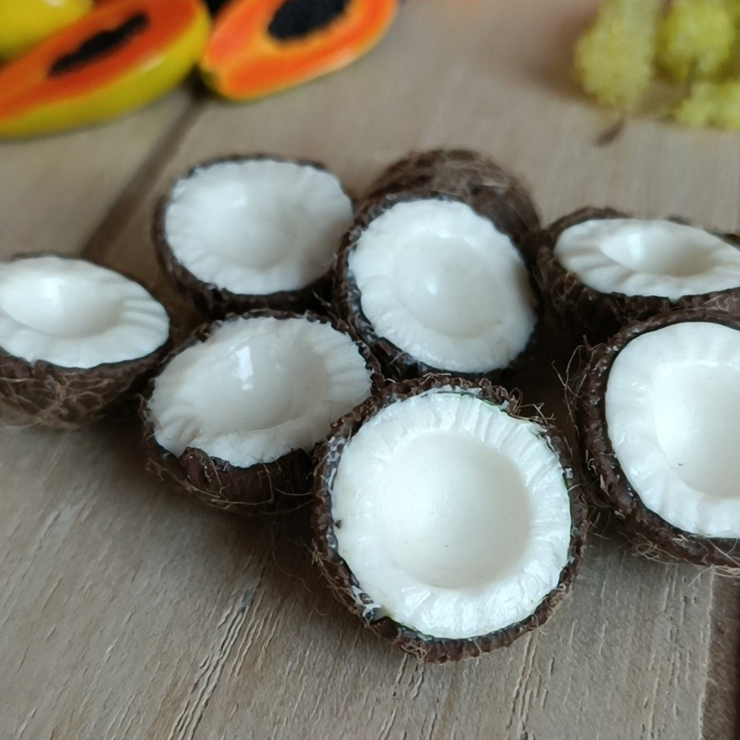 Miniature Coconut 1/6 Scale Realistic Fruits, Polymer Clay, Montessori ...