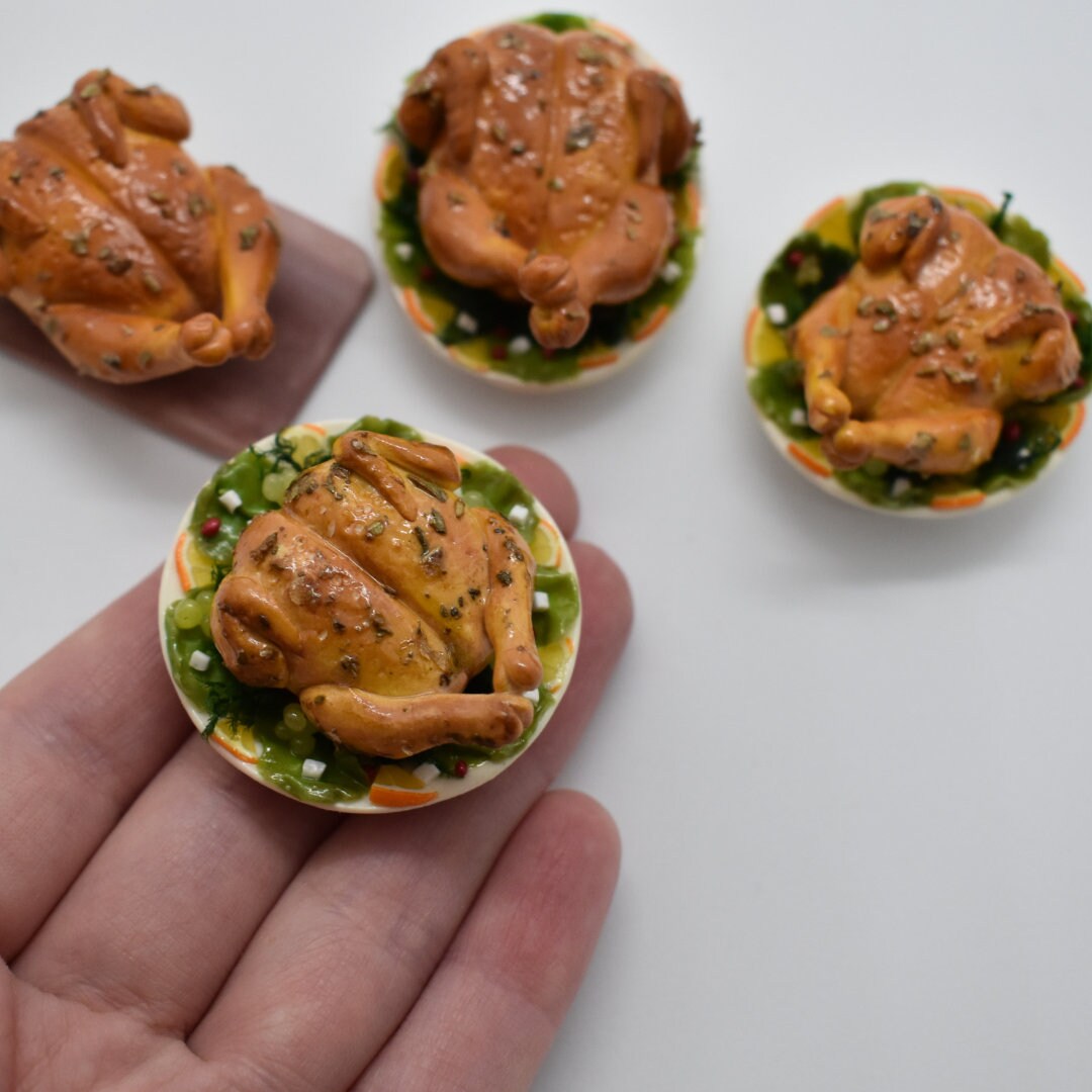 Miniature Turkey, Miniature Food, Thanksgiving Food Decorate Doll's ...