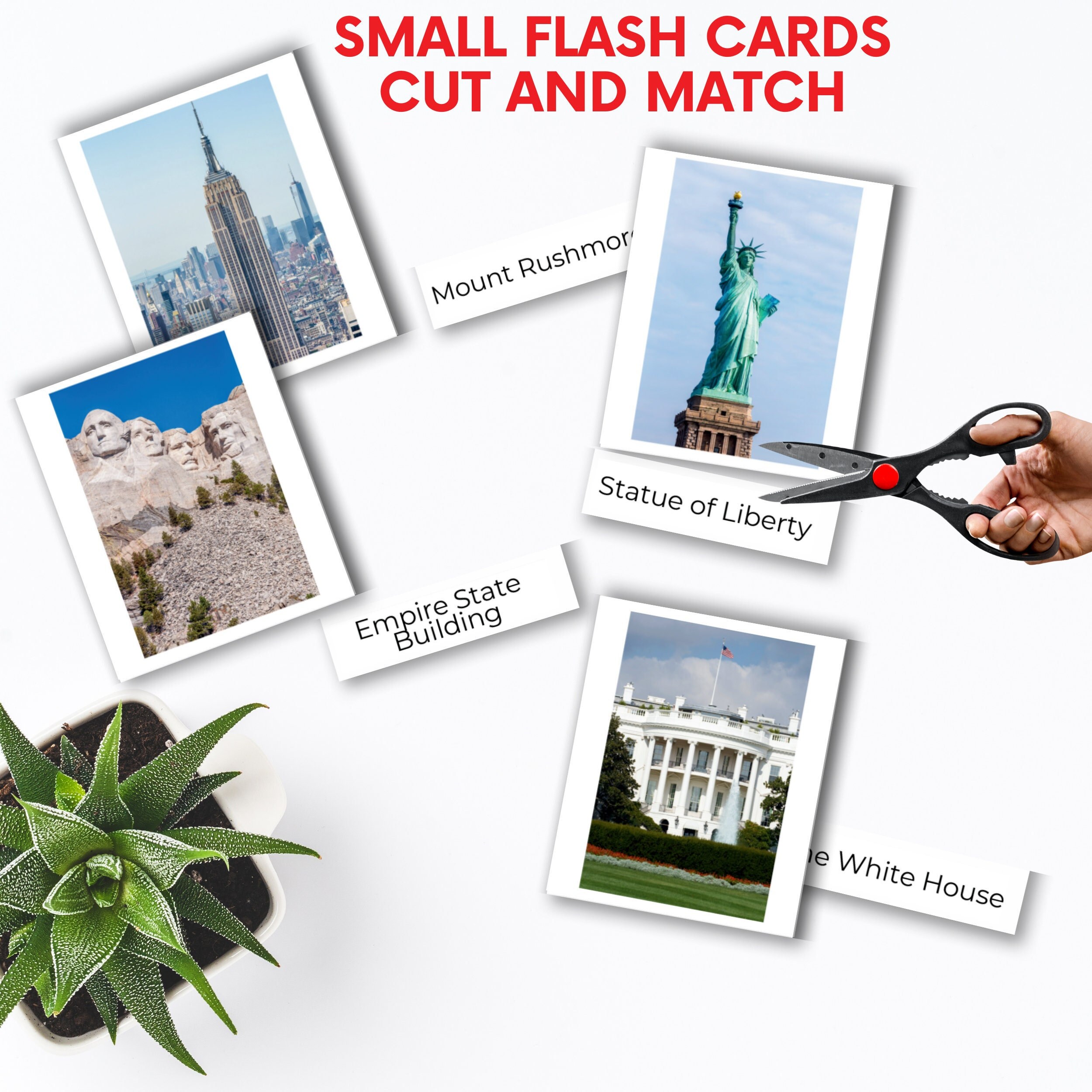 U.S National Symbols and Landmarks 3-part Cards Montessori Flashcards ...