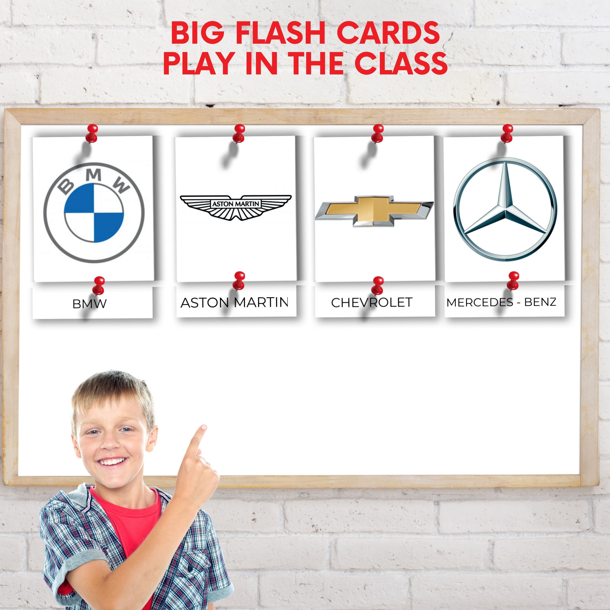 Car Logos Flashcards, Car Brands Cards, Montessori Flash Cards, Small ...