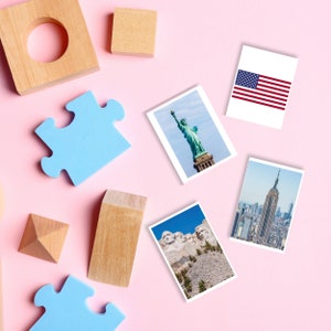 U.S National Symbols and Landmarks 3-part Cards Montessori Flashcards ...