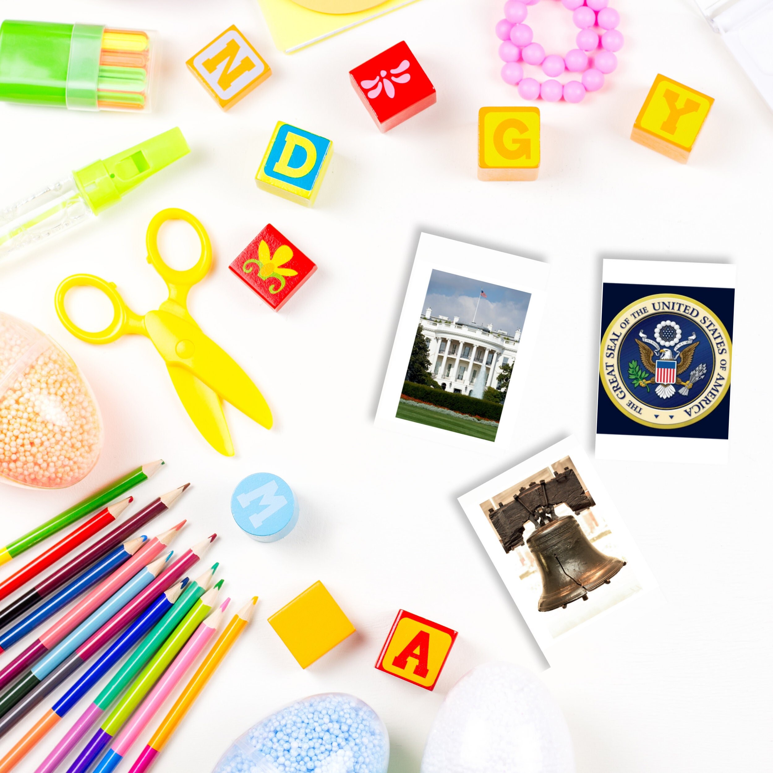 U.S National Symbols and Landmarks 3-part Cards Montessori Flashcards ...