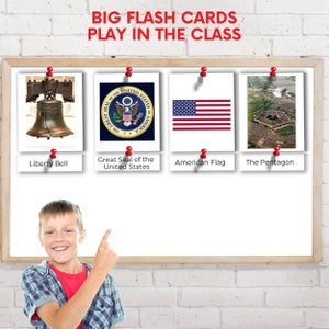 U.S National Symbols and Landmarks 3-part Cards Montessori Flashcards ...