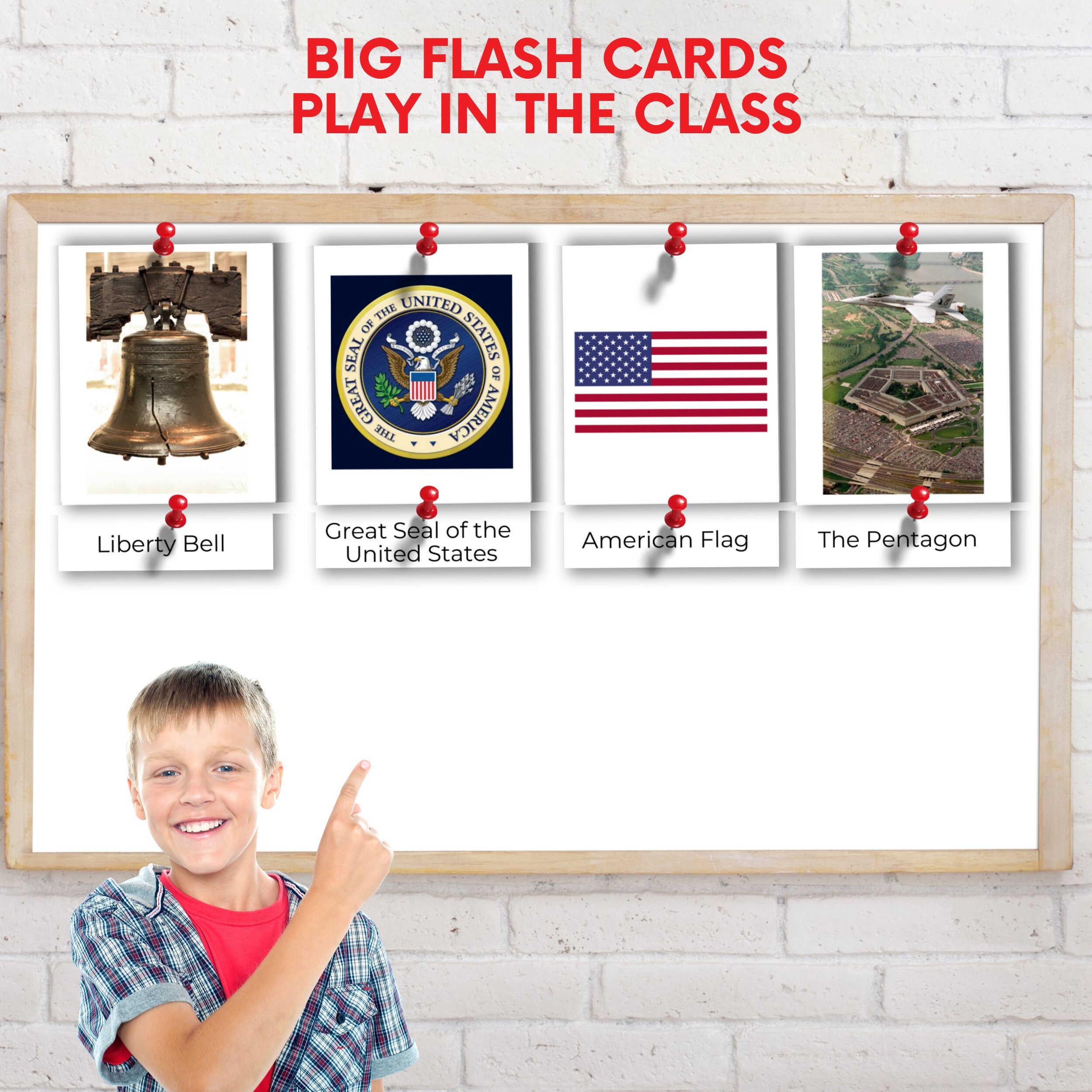 U.S National Symbols and Landmarks 3-part Cards Montessori Flashcards ...