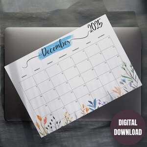 Printable Calendar 2025 2026:floral Design,monthly Planner,watercolor ...