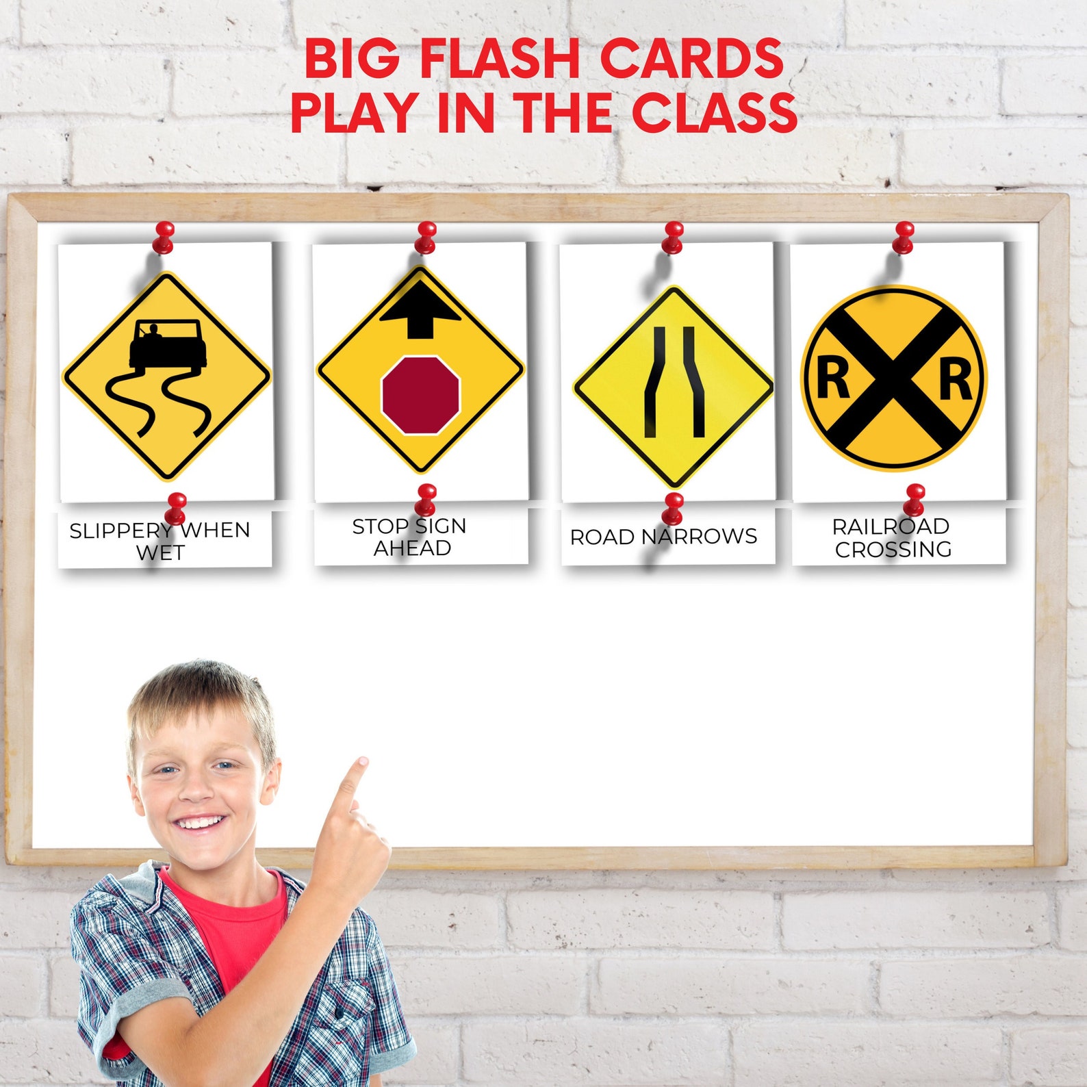 USA Traffic Signs Learning Flashcards Road Test Signs Printable DMV ...