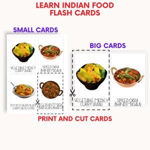 Learn Indian Food Flashcards Montessori Cards Flashcards Educational ...
