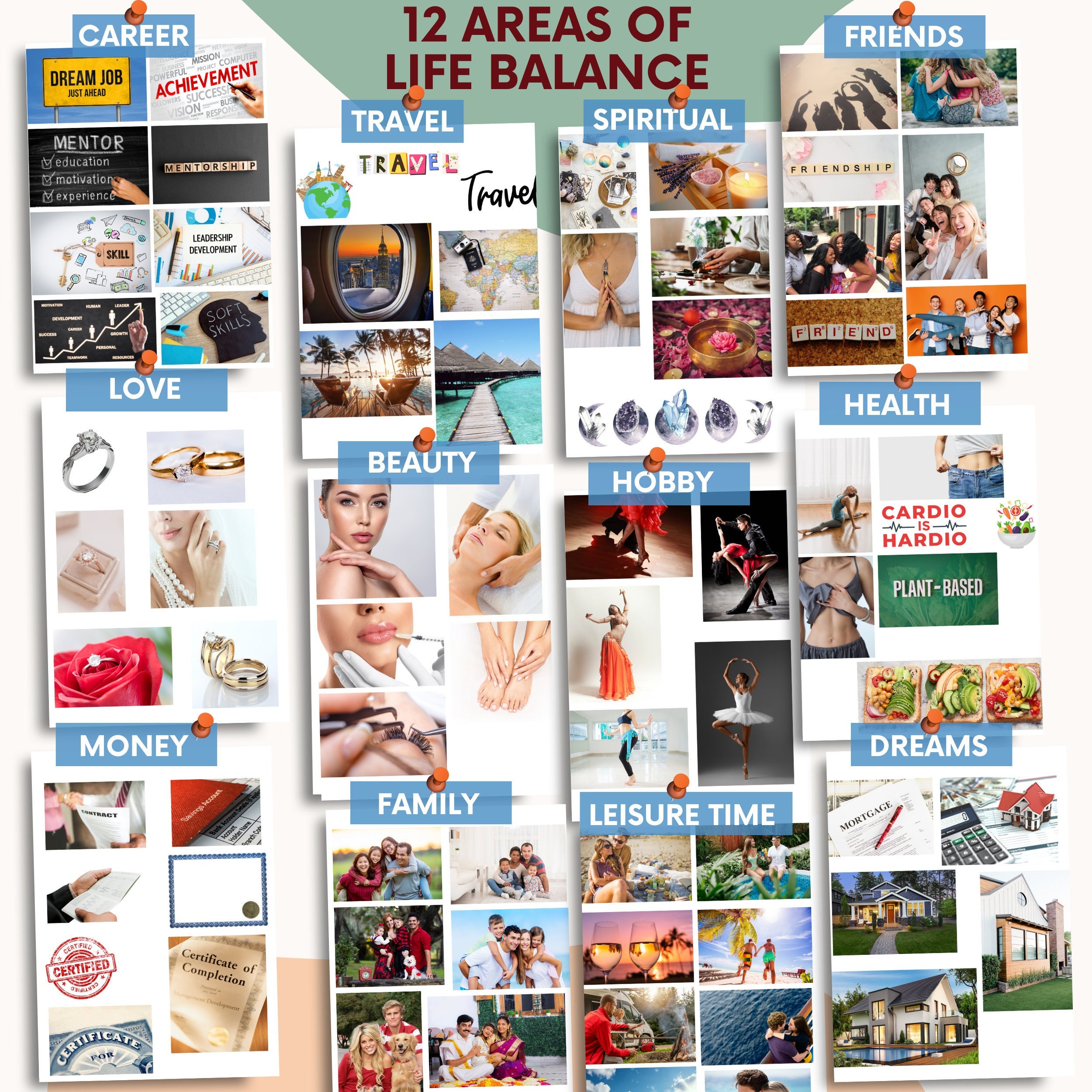 Vision Board Kit 2024 Manifestation Images Secret 400+ Manifest Money ...