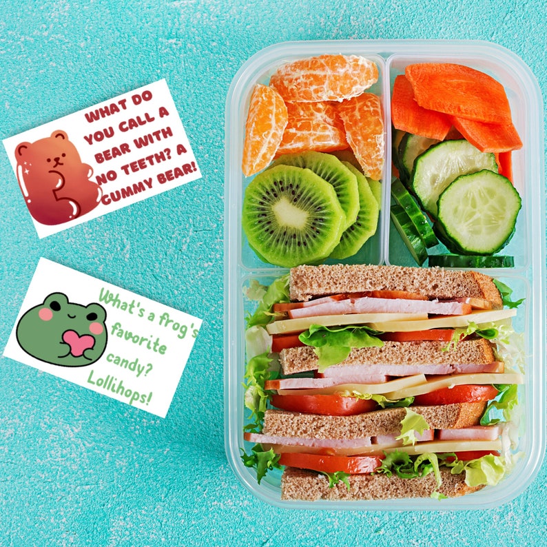 Joke Cards for Lunchboxes, Notes for Kids' Lunch Boxes,printable ...