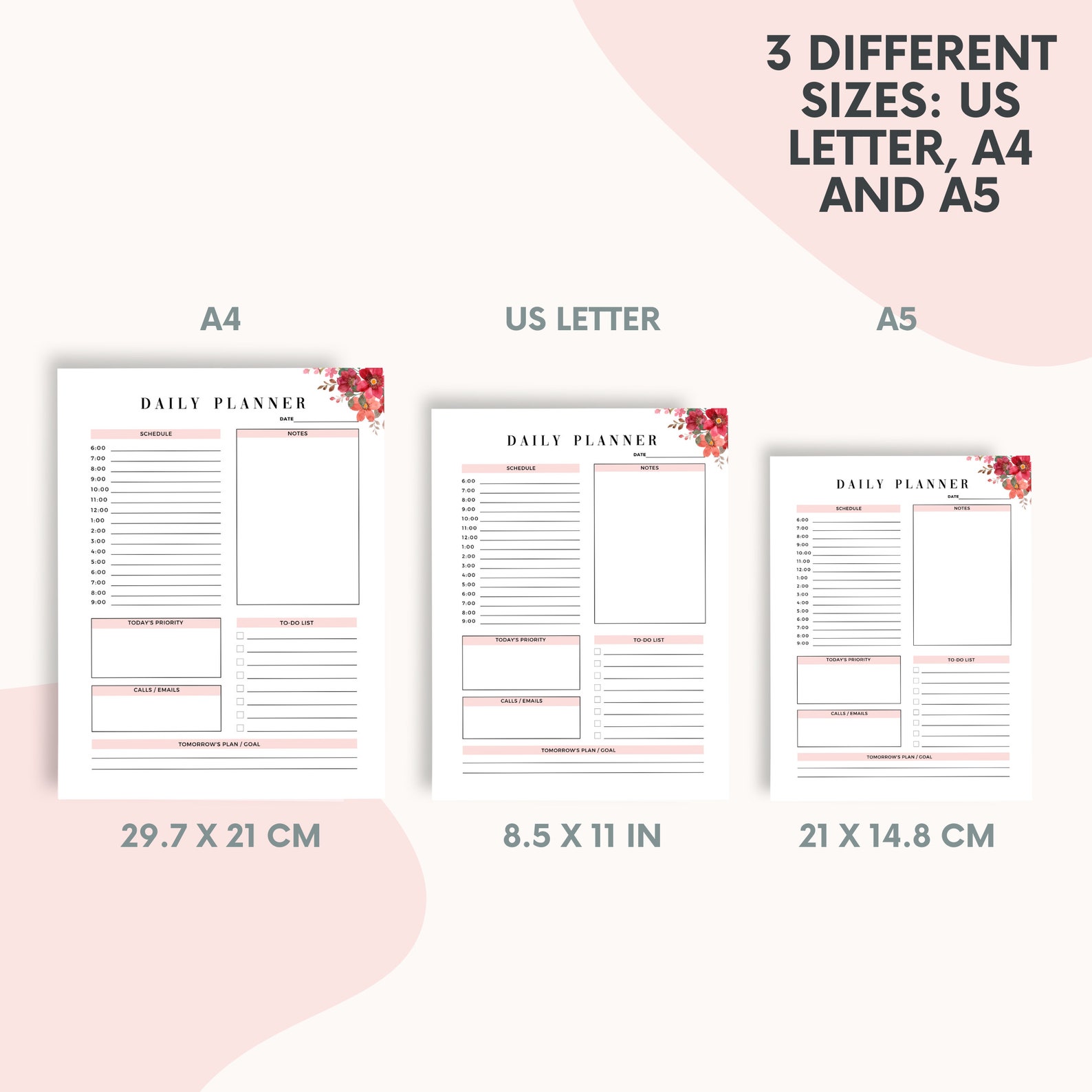 Mega Planner Bundle Daily Planner Weekly Planner Monthly Planner Year at Glance Calendar 2024 ...