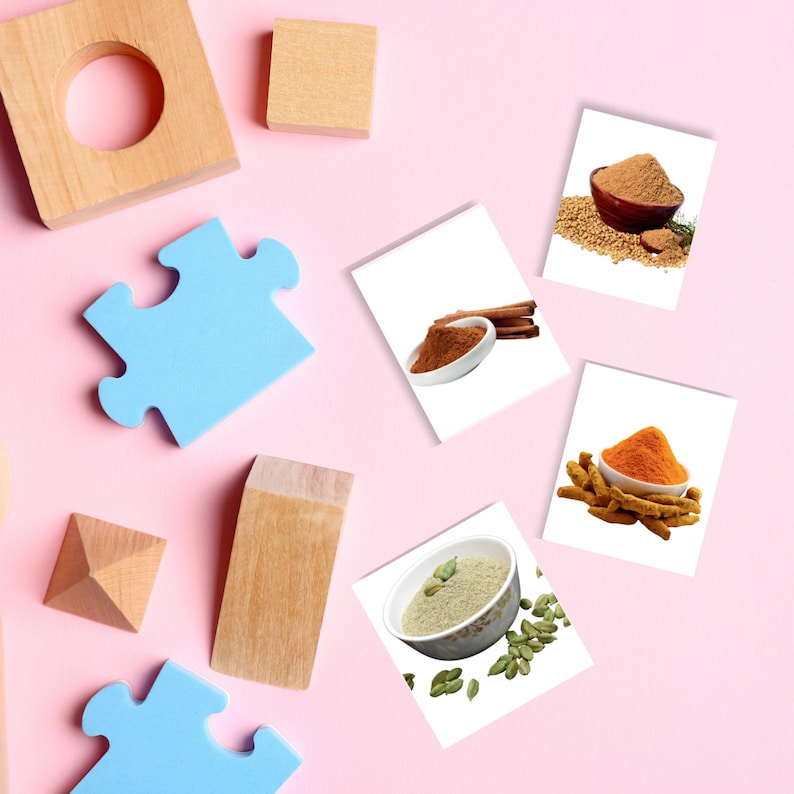 Learn Indian Spices Flashcards 38 Montessori Educational Cards ...