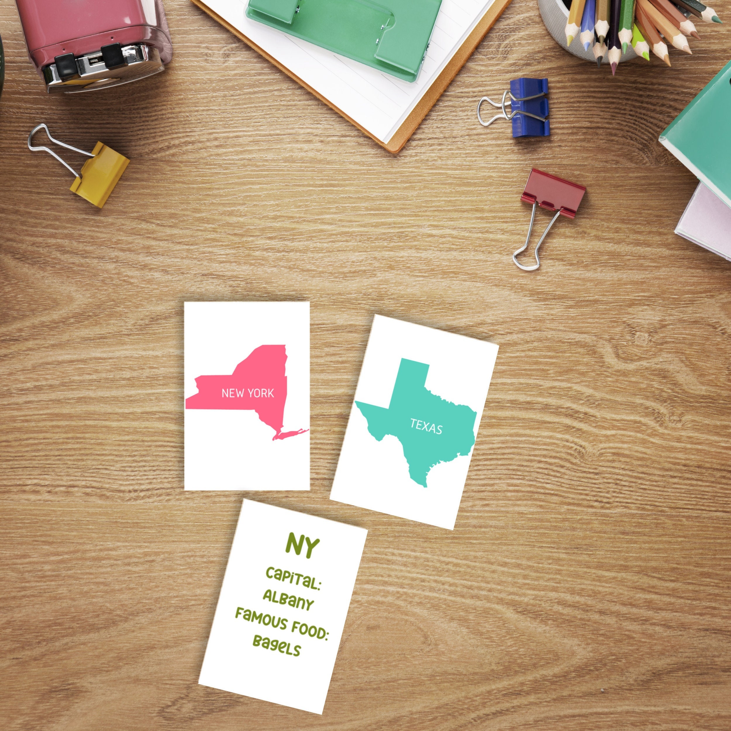 50 States Learning Flashcards for Kids, US Fifty States and Capitals ...