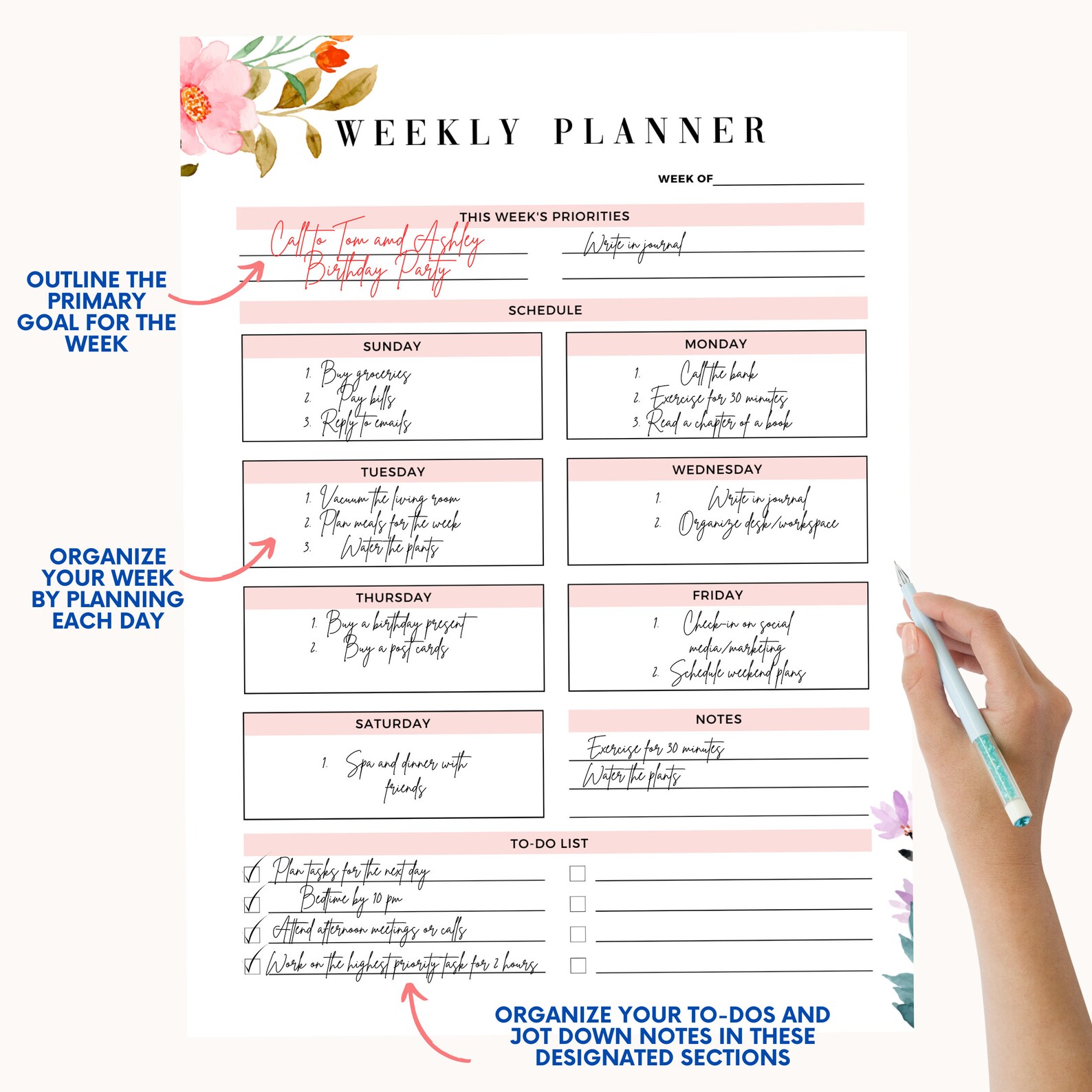 Mega Planner Bundle Daily Planner Weekly Planner Monthly Planner Year at Glance Calendar 2024 ...