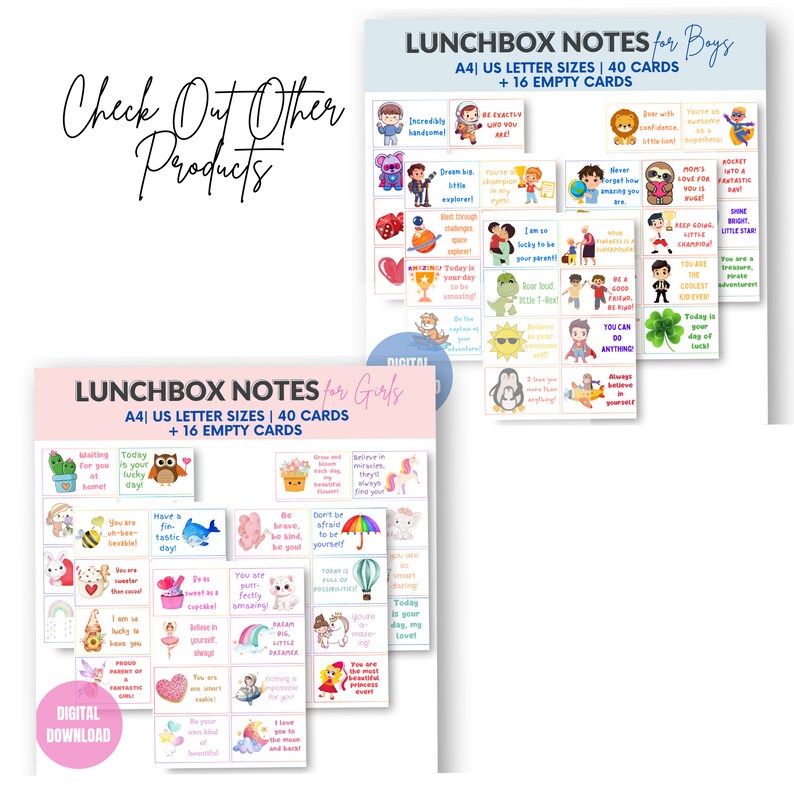 Joke Cards for Lunchboxes, Notes for Kids' Lunch Boxes,printable ...