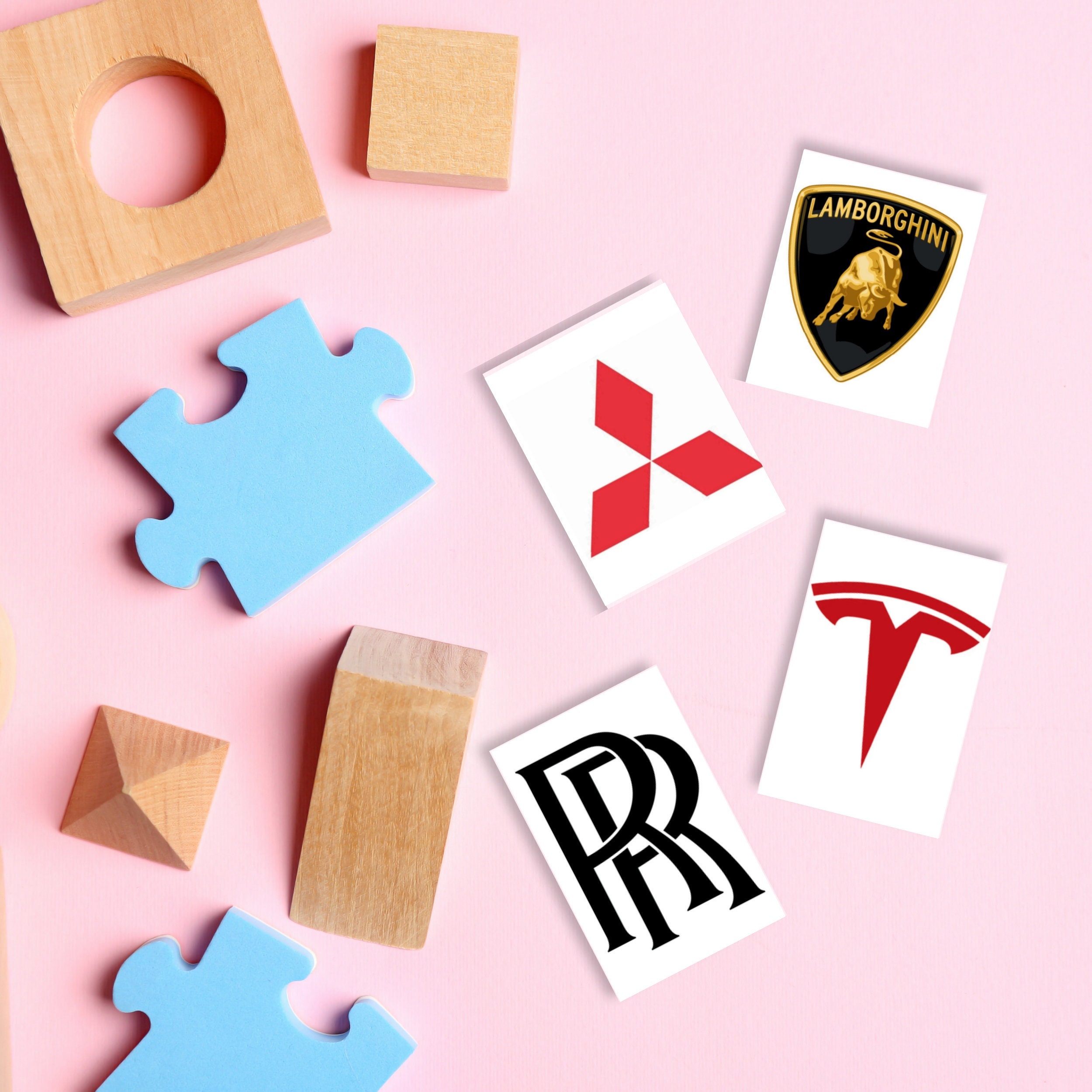 Car Logos Flashcards, Car Brands Cards, Montessori Flash Cards, Small ...