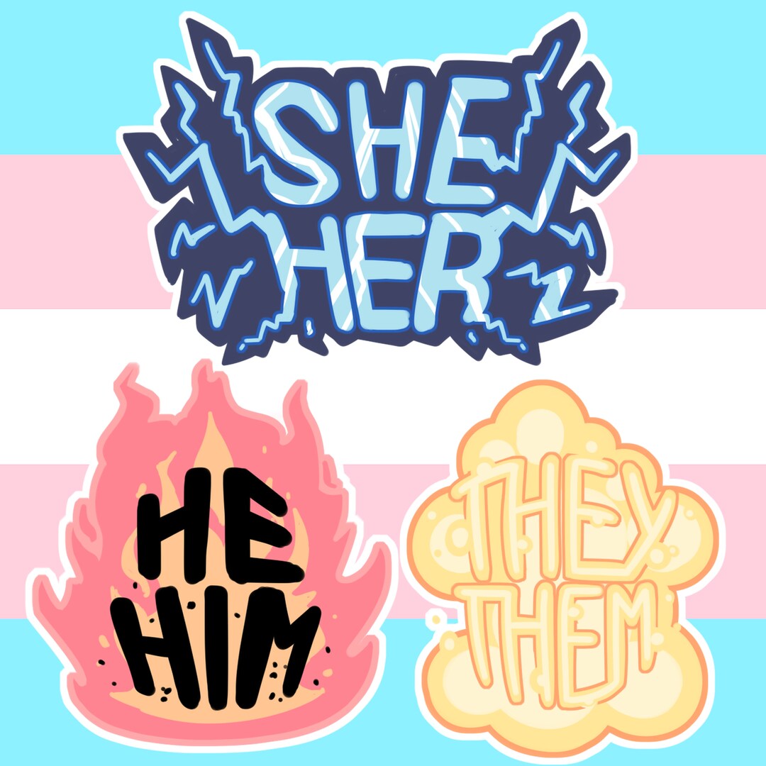 Stickers Pronouns - He/him She/her They/them - Etsy Australia