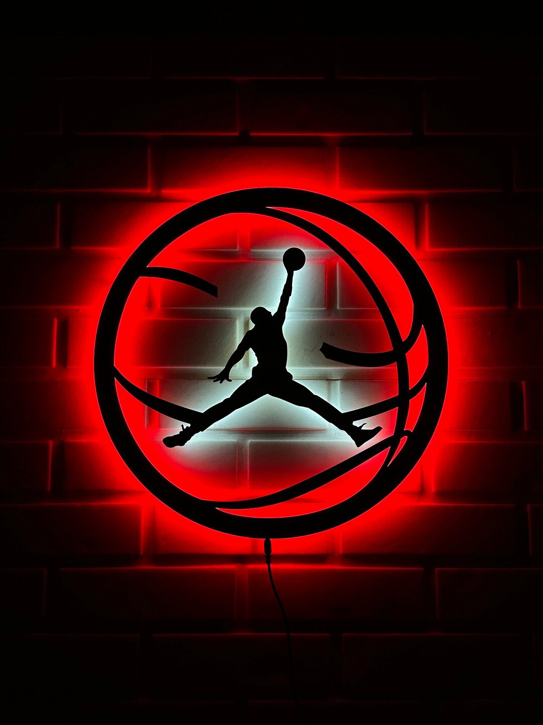 Air Jordan Led Sign, Air Jordan V2 Led Light, Wood Wall Decor, Handmade ...