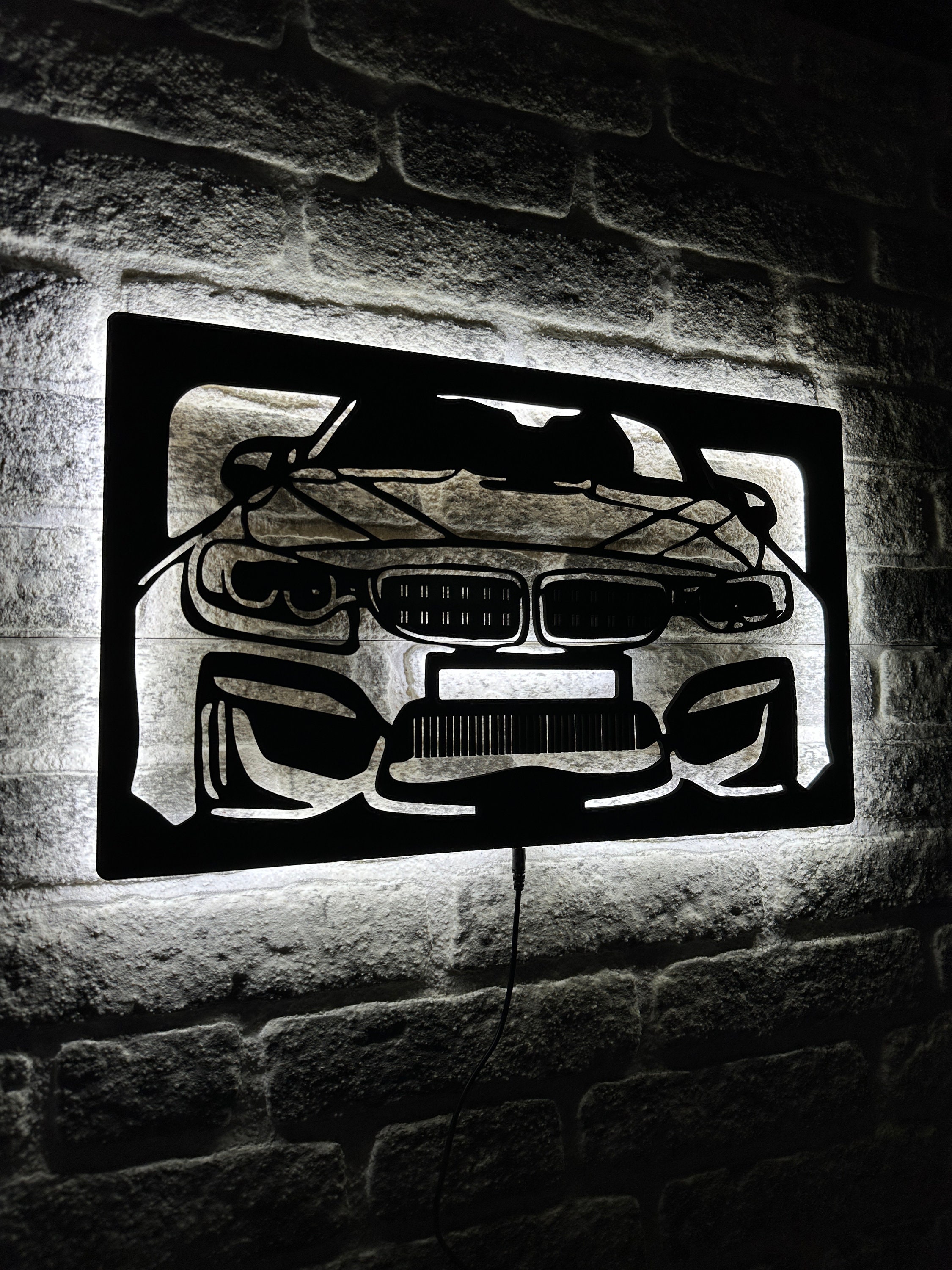 BMW Led Sign, BMW Wall Art, BMW Led Light, Wood Wall Decor, Handmade ...