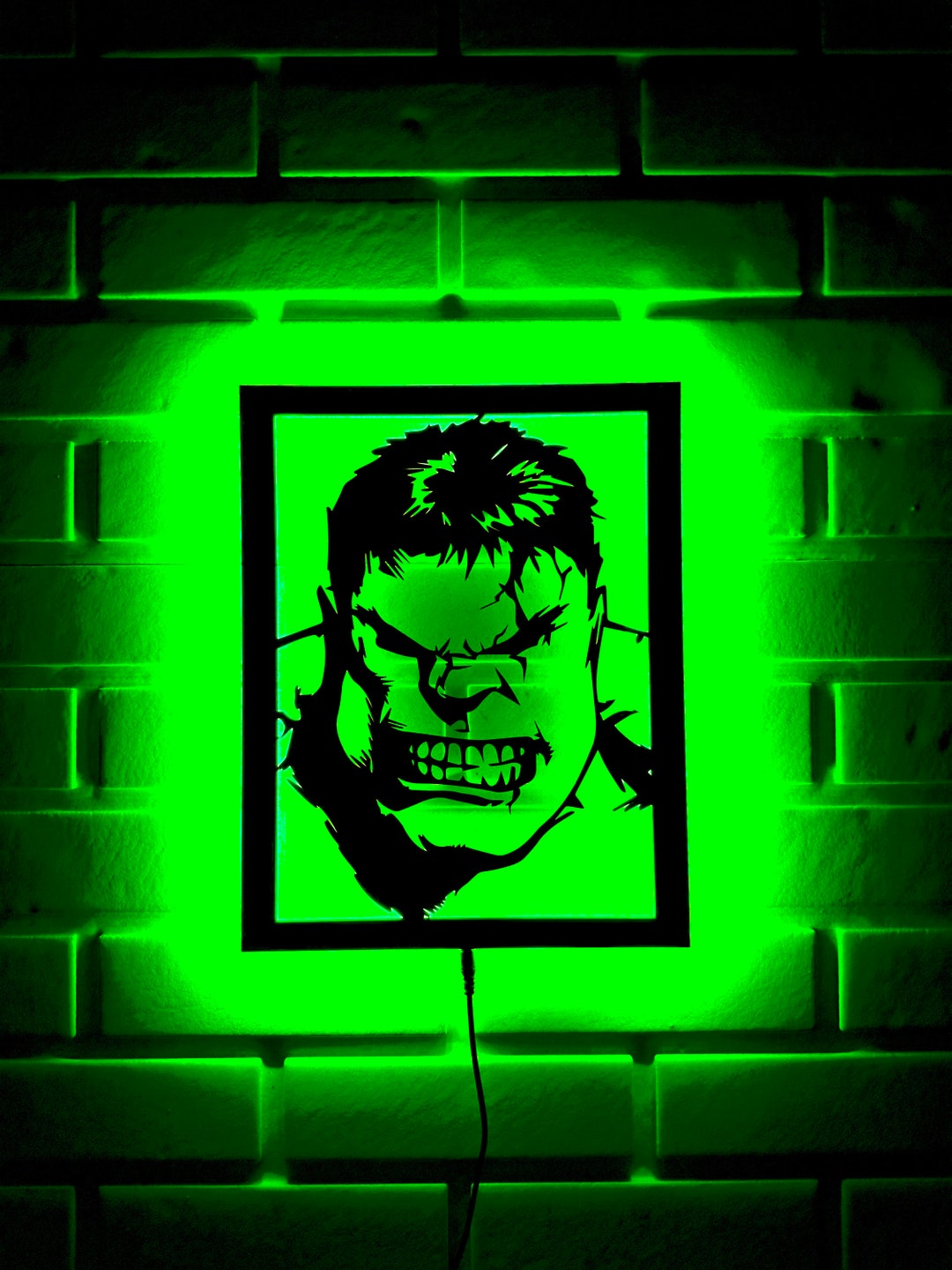 Hulk Led Sign Hulk Face Led Light Wood Wall Decor Handmade - Etsy