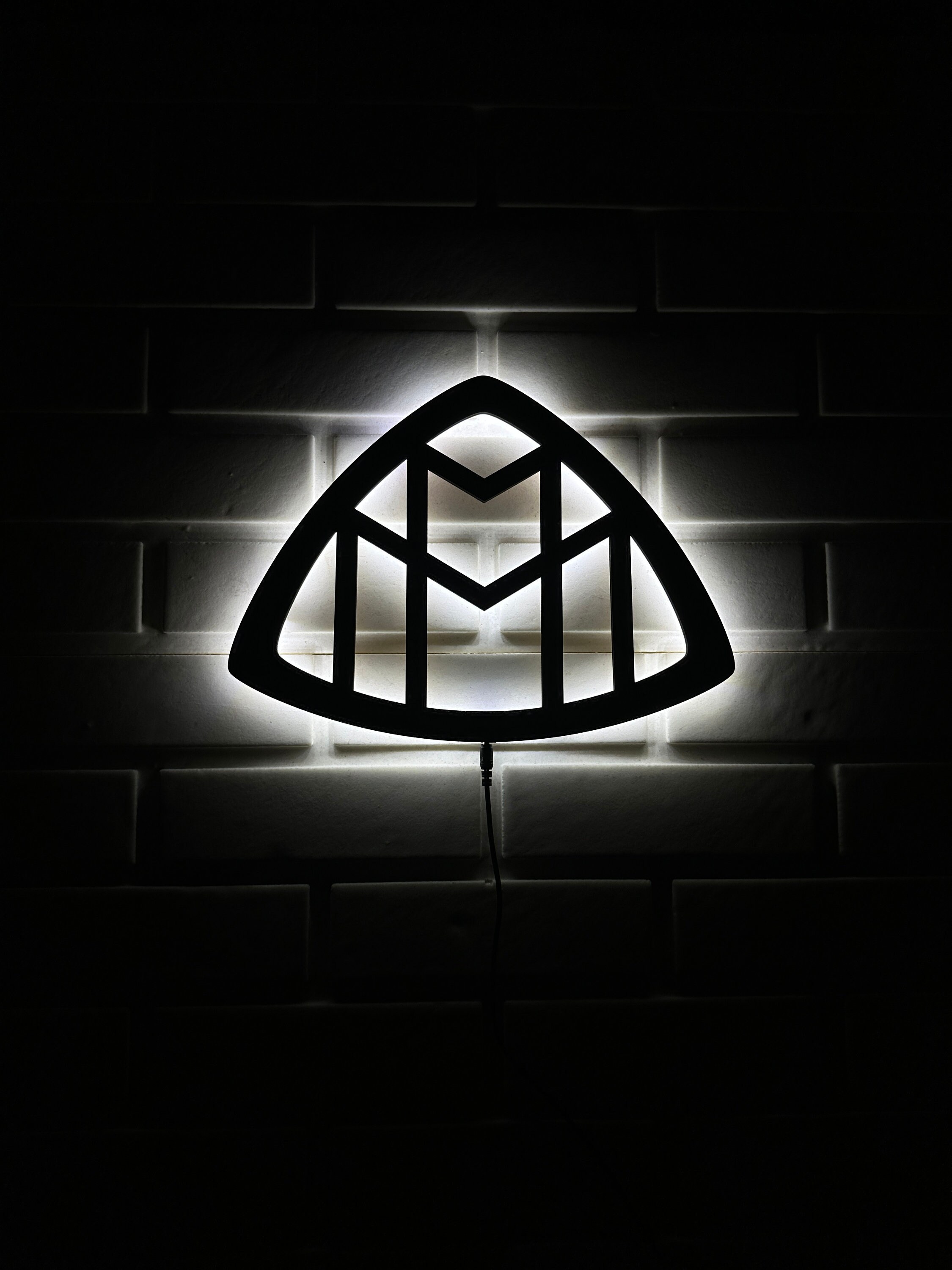 Maybach Led Sign Maybach Logo Led Light Wood Wall Decor - Etsy