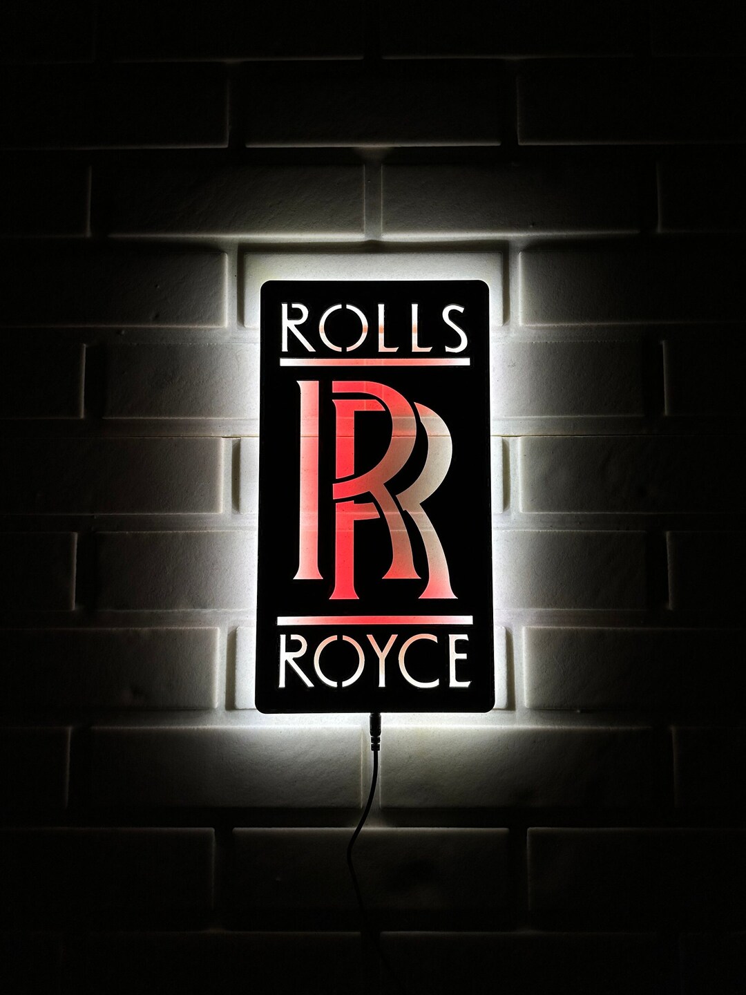Rolls Royce Led Sign Rolls Royce Led Light Wood Wall Decor - Etsy