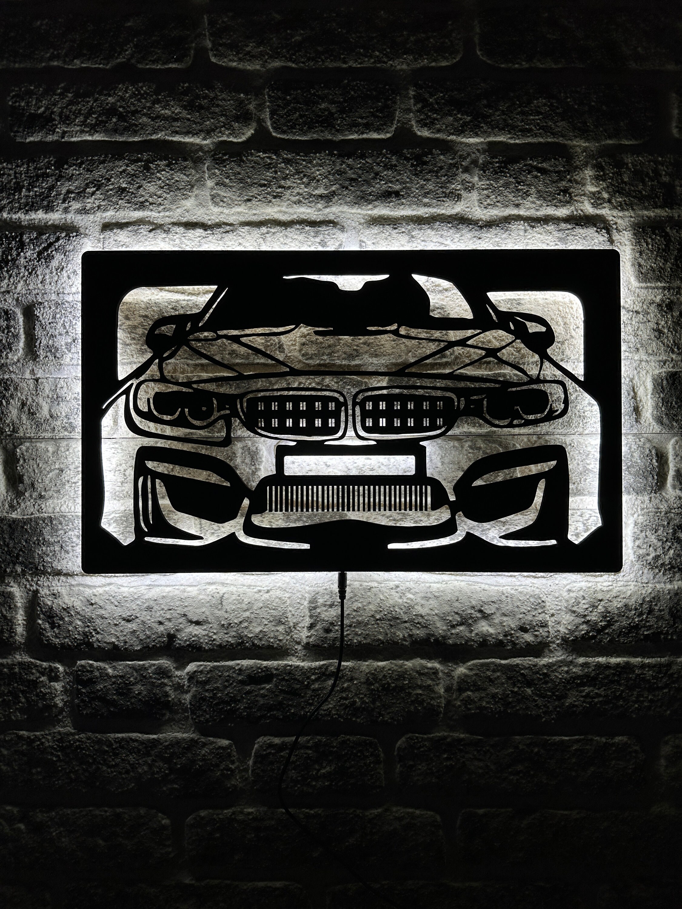 BMW Led Sign, BMW Wall Art, BMW Led Light, Wood Wall Decor, Handmade ...