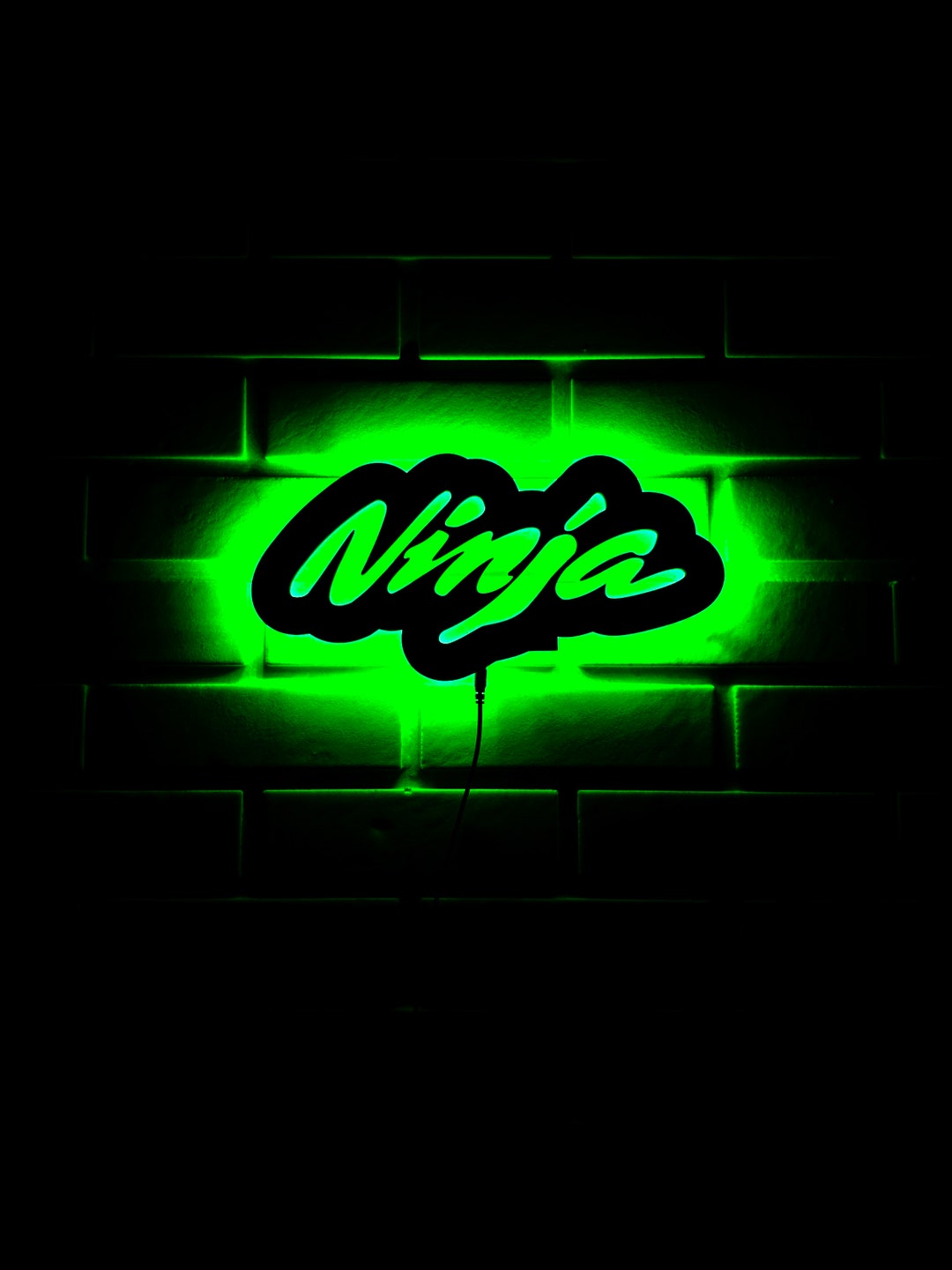 Kawasaki Ninja Led Sign, Ninja Led Light, Wood Wall Decor, Handmade Led ...