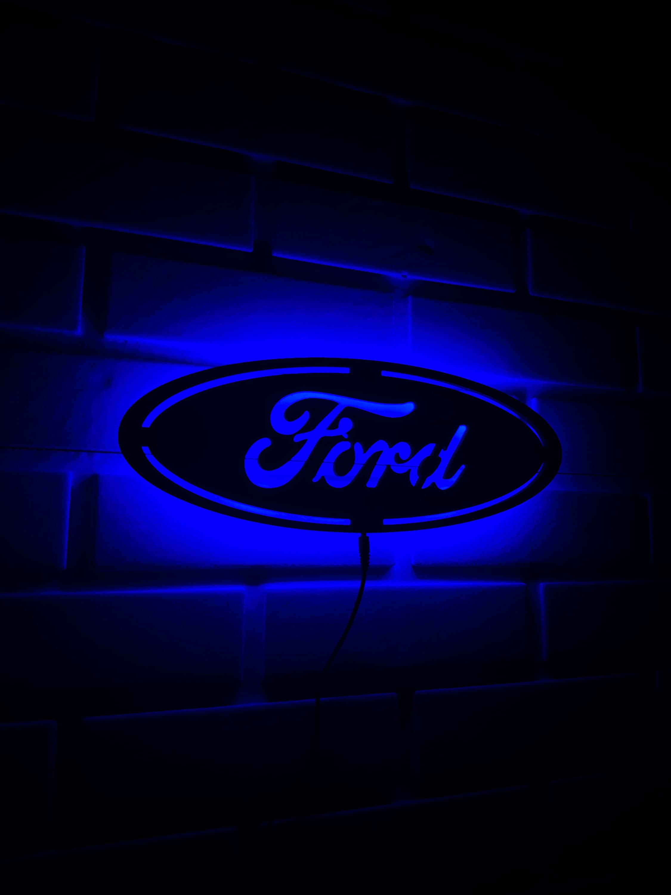 Ford Led Sign, Ford Wall Art, Ford Led Light, Wood Wall Decor, Handmade ...