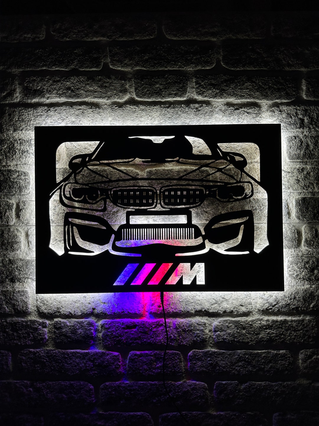 BMW Led Sign BMW Wall Art BMW Led Light Wood Wall Decor - Etsy