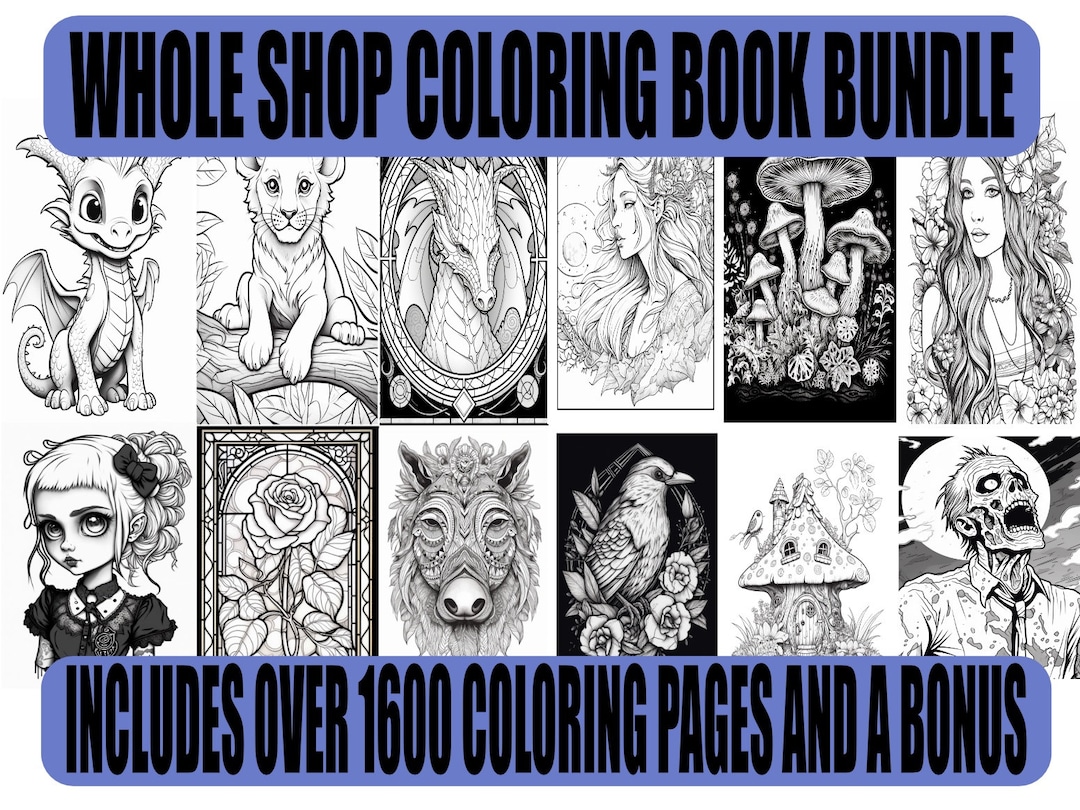 Whole Shop Coloring Book Bundle| All Current Coloring Books in My Shop ...