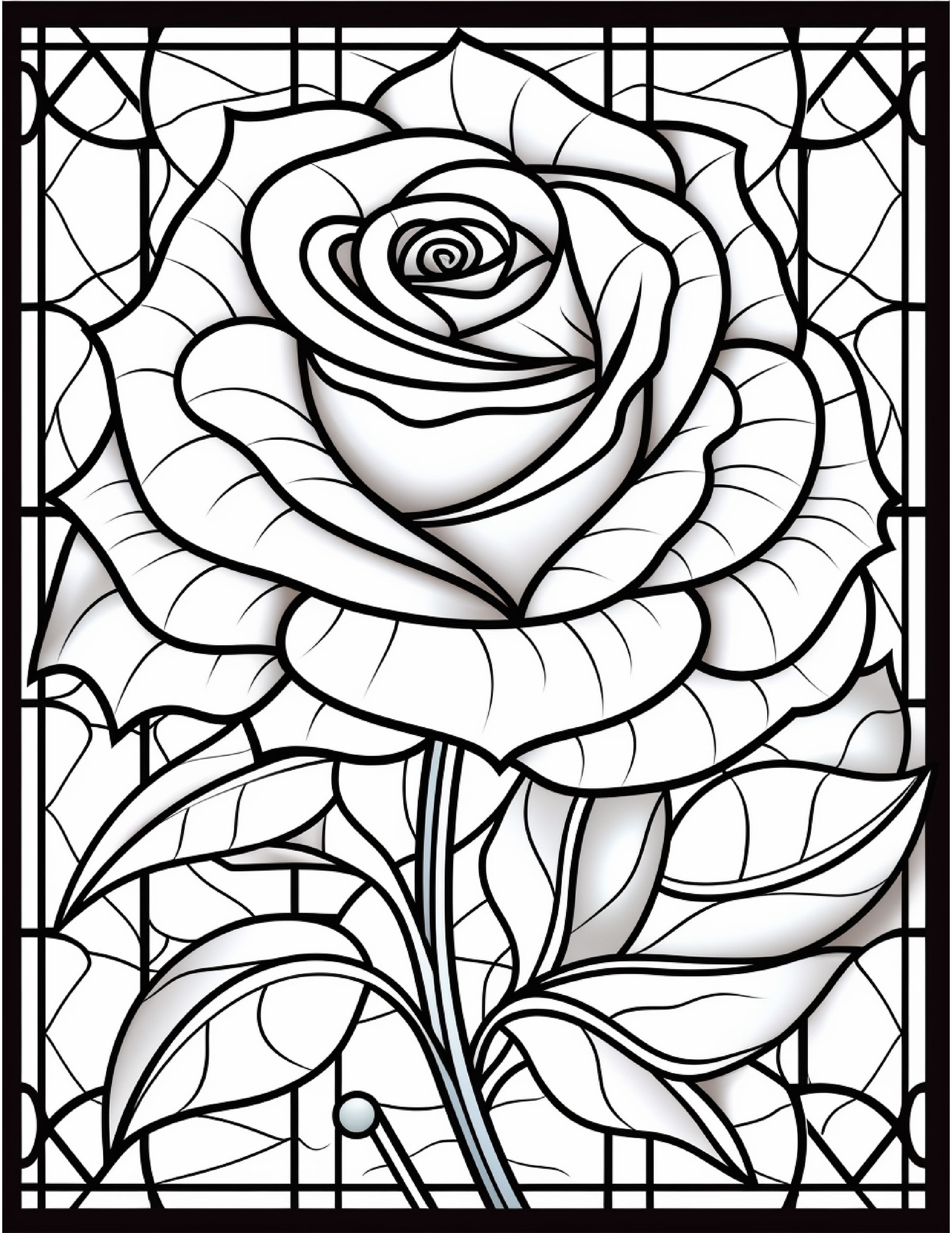 Stained Glass Flower Coloring Book| Includes 90 Coloring Pages and a ...
