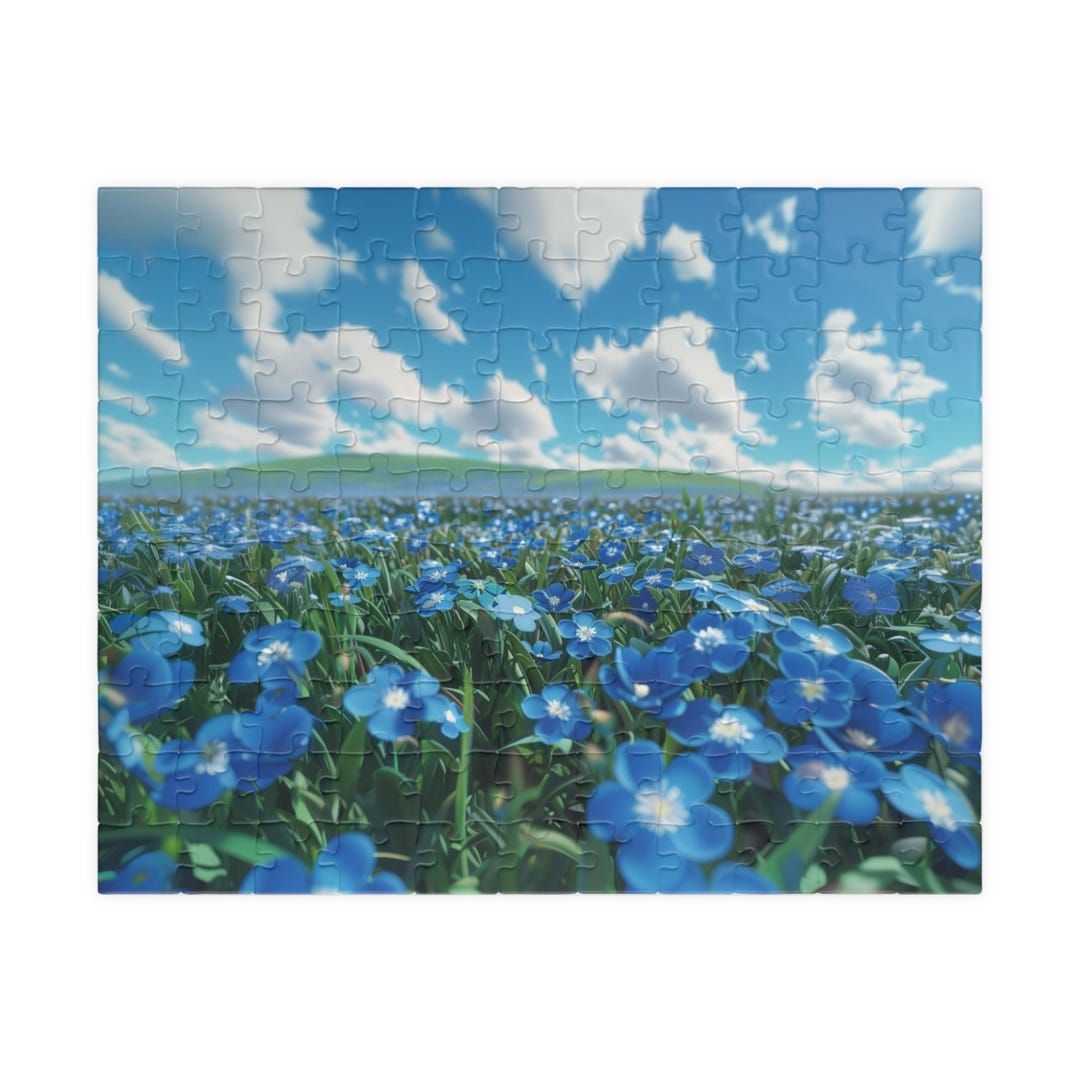 Forget-me-not Field: Whimsical Cartoon Puzzle for Kids (110, 252, 520 ...