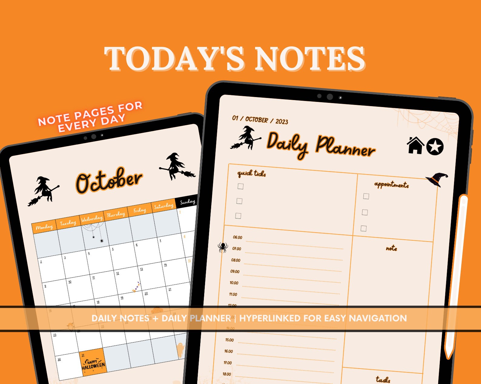 Halloween Planner Printable, Halloween Digital Planner, Goodnotes ...