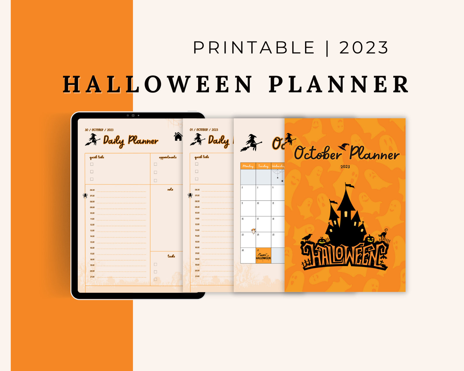 Halloween Planner Printable, Halloween Digital Planner, Goodnotes ...