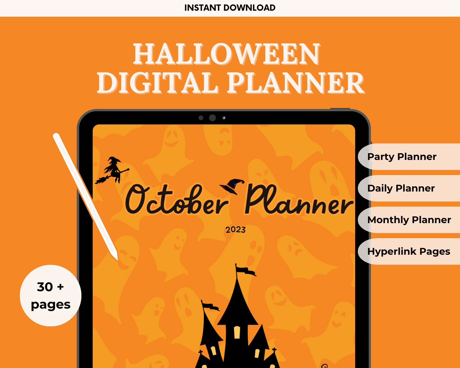 Halloween Planner Printable, Halloween Digital Planner, Goodnotes ...