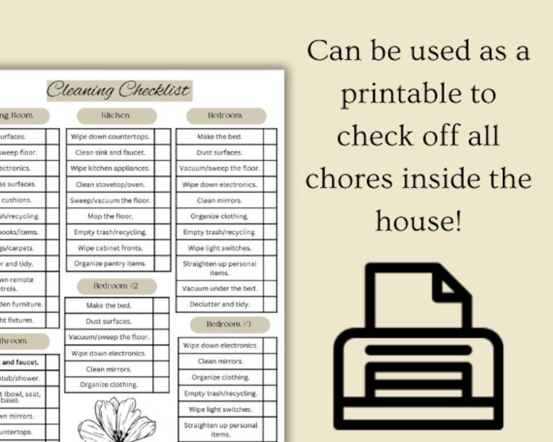 Editable Cleaning Checklist, Cleaning Planner, Cleaning Routine, Weekly ...