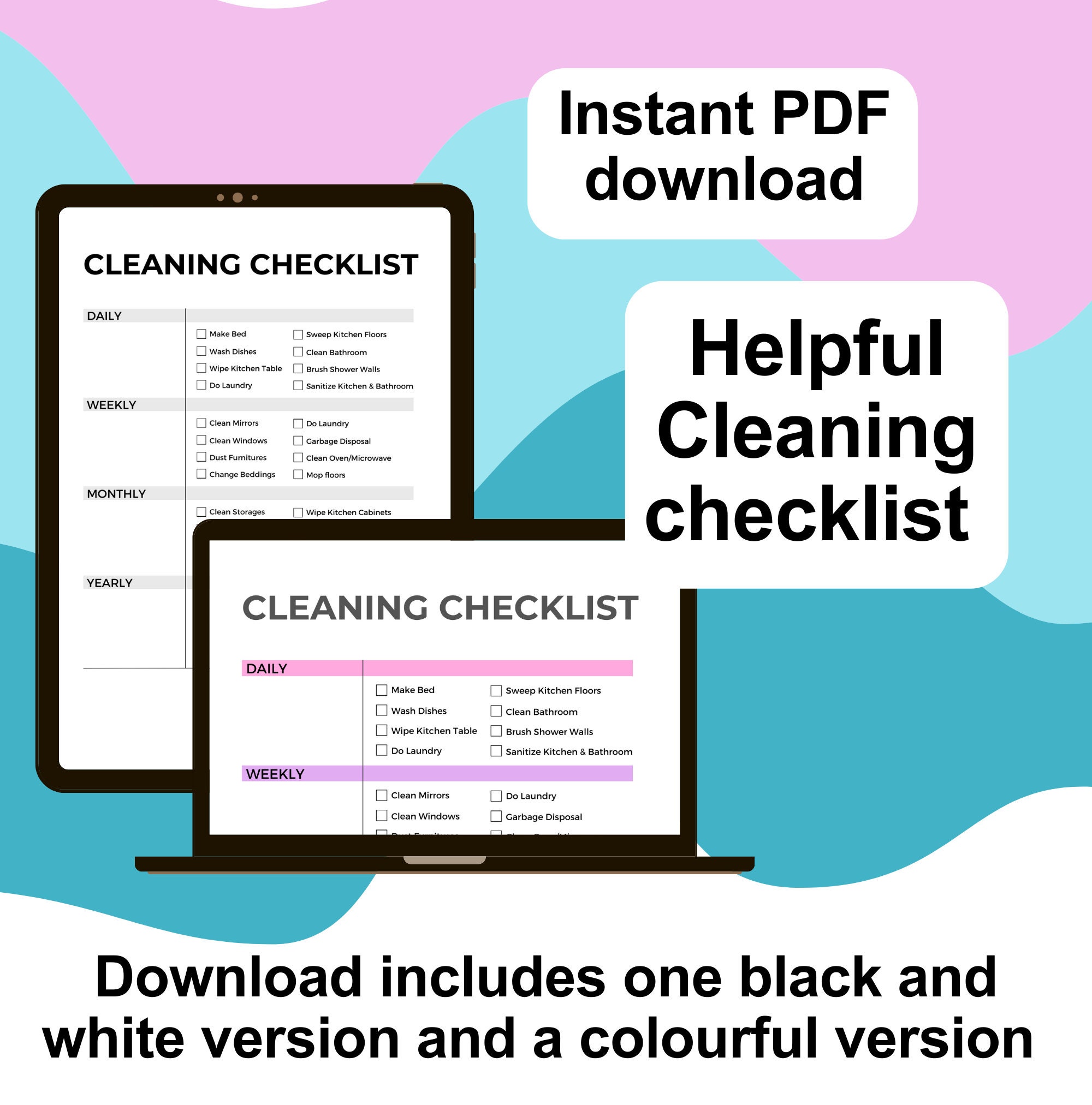 Printable Cleaning Checklist Detailed Cleaning Checklist - Etsy