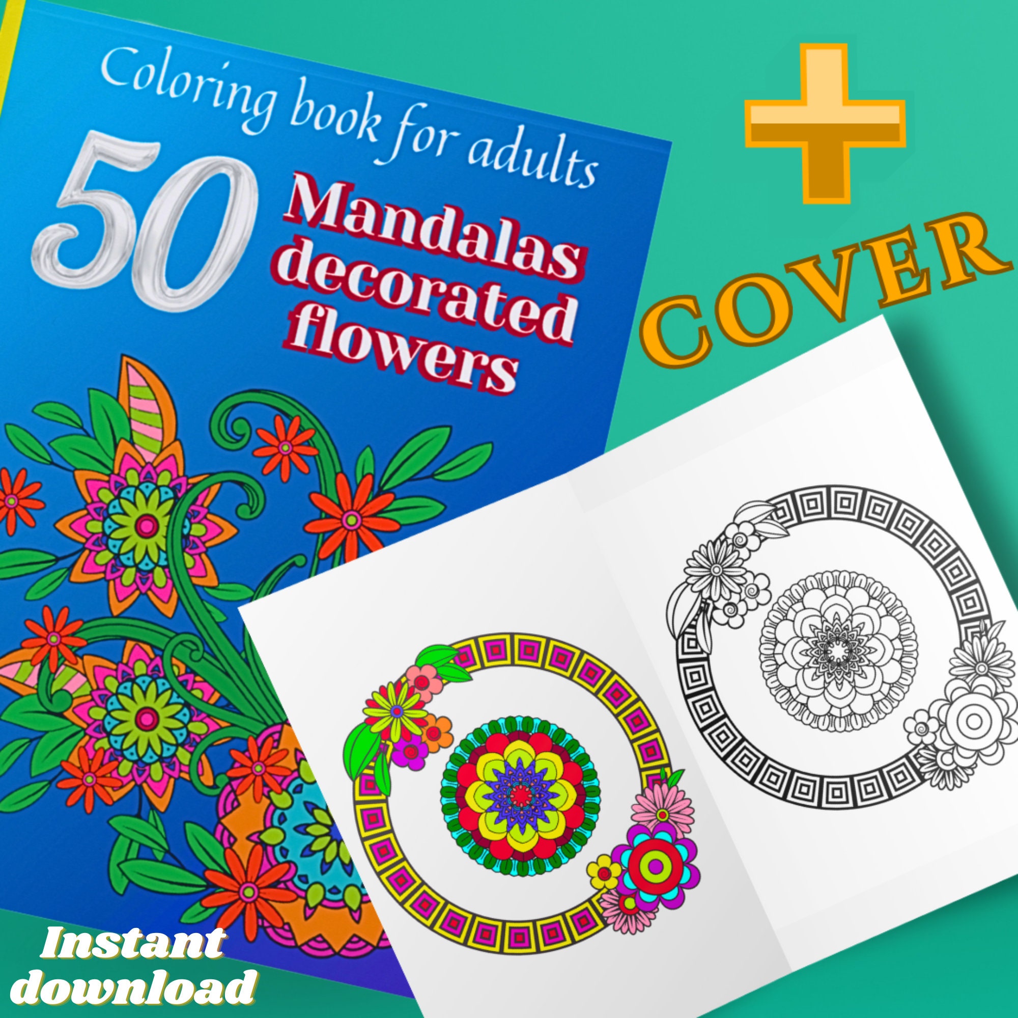 Flower Mandala Coloring Book | Adult Coloring Book | Printable Flower ...