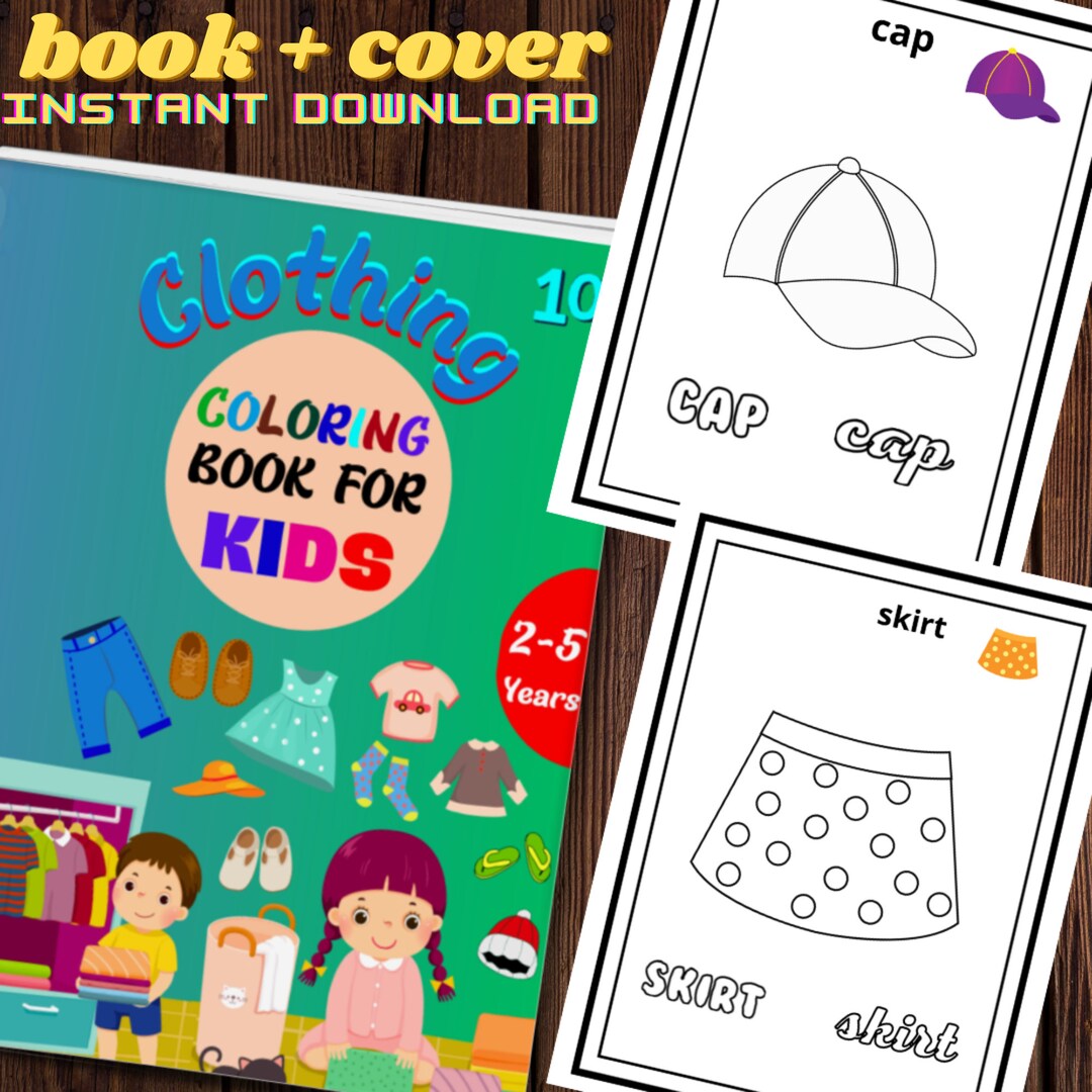 Clothing Coloring Book for Kids, Printable Clothing Coloring Pages ...