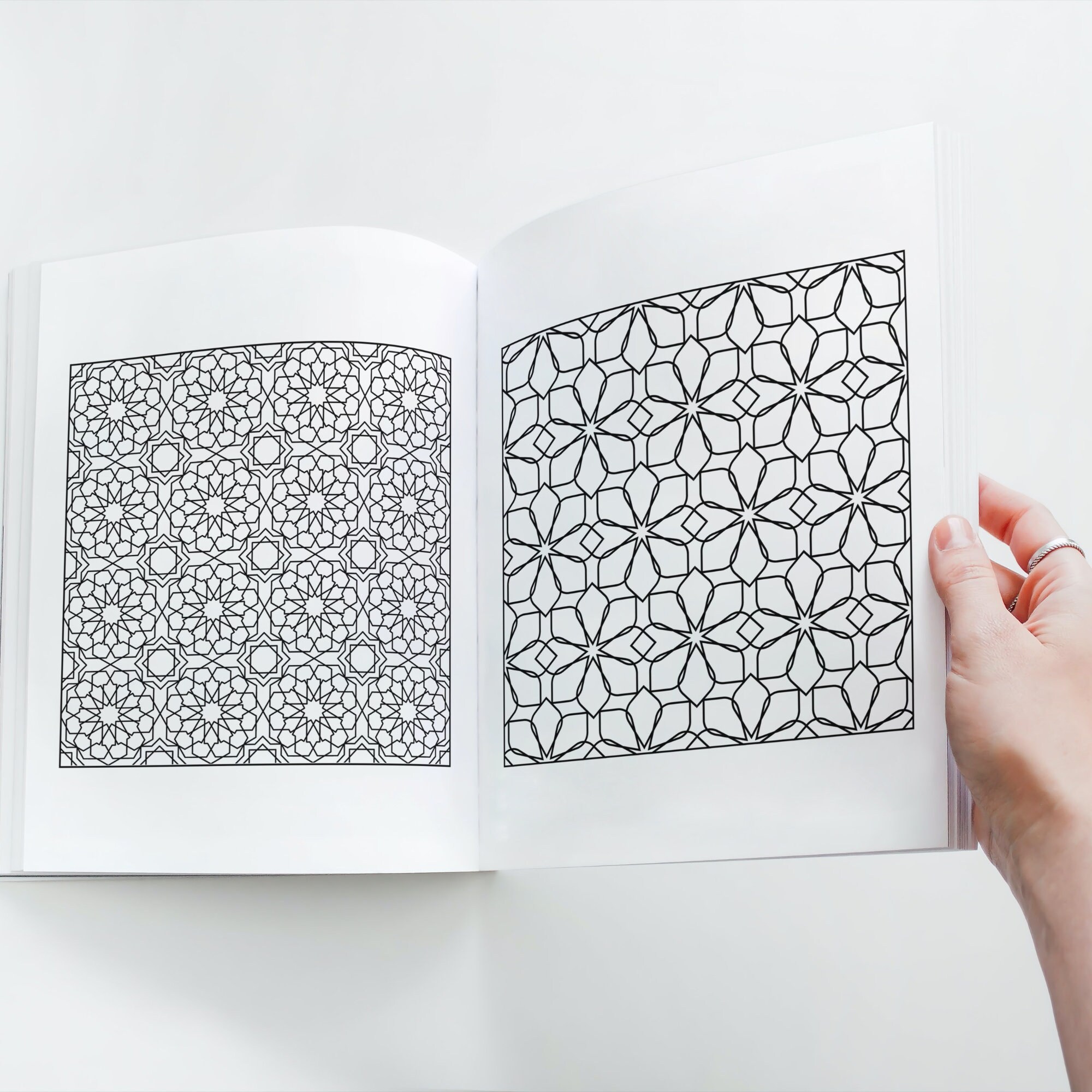 Mosaic Tile Coloring Book Moroccan Mosaic Tile Coloring Pages Adults ...
