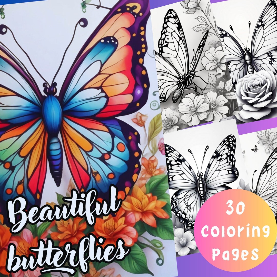 30 Butterflies Coloring Pages | Butterfly Coloring Sheets | Adult ...