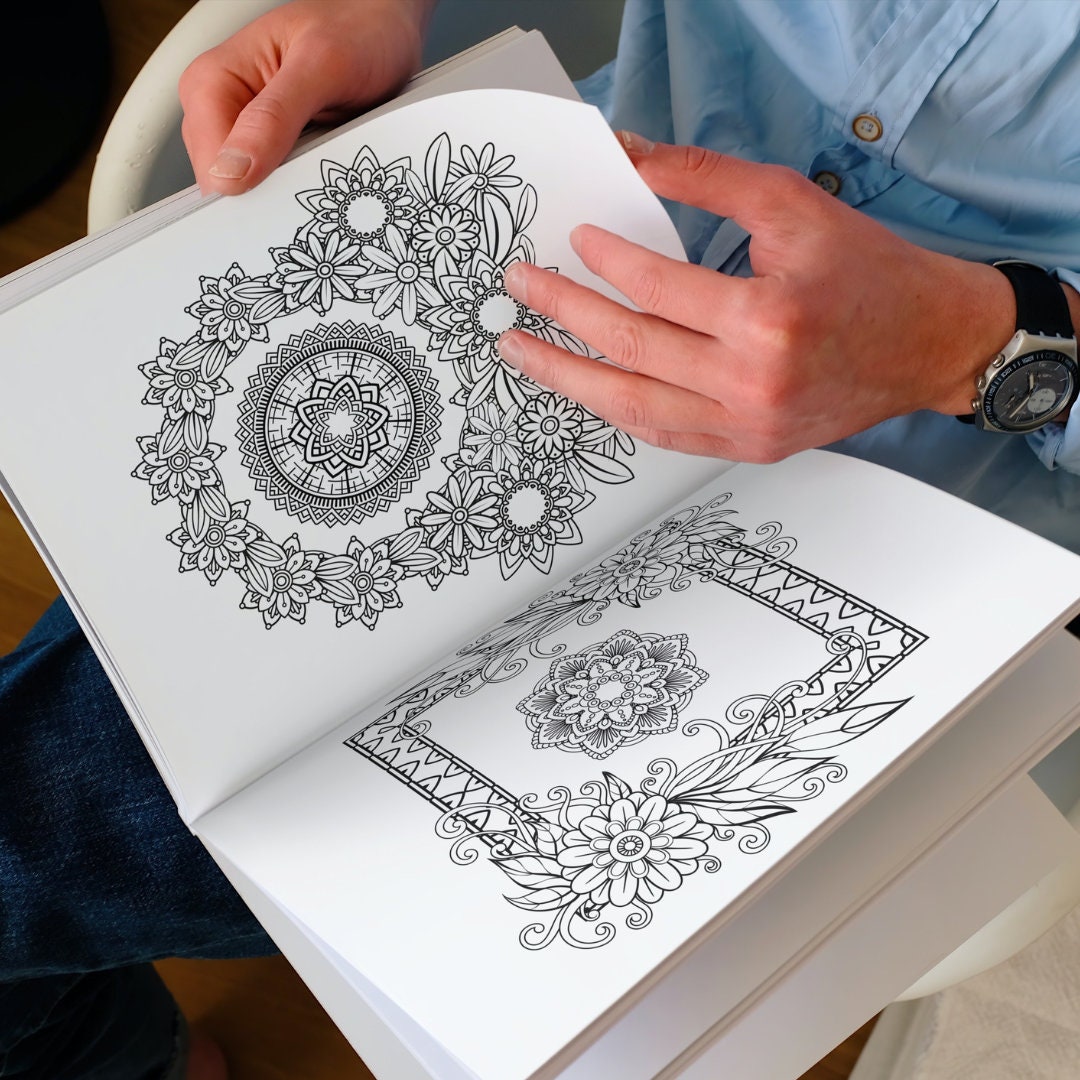 Flower Mandala Coloring Book | Adult Coloring Book | Printable Flower ...