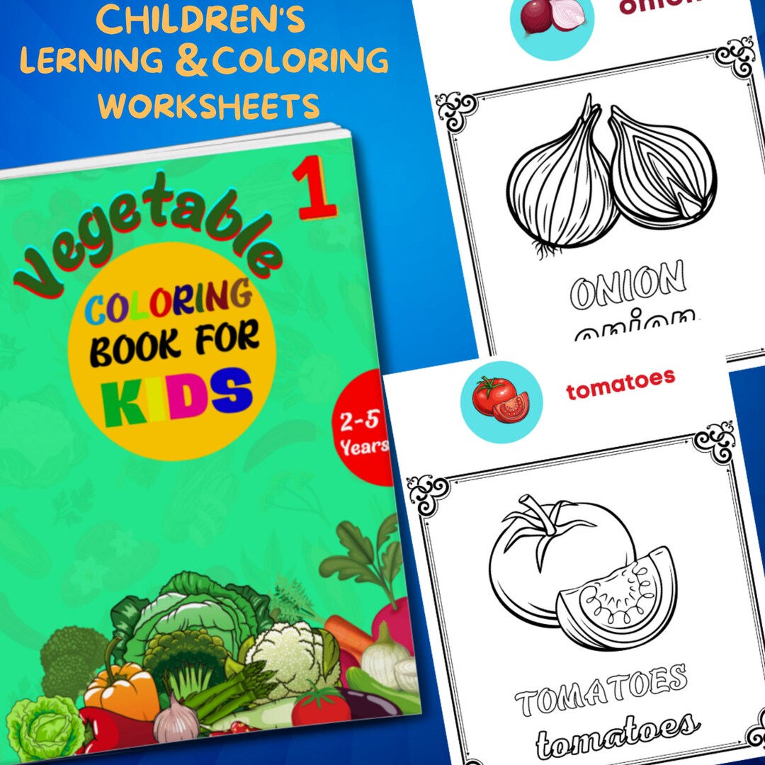 Vegetables Coloring Book for Kids, Vegetable Coloring Pages, Vegetable ...