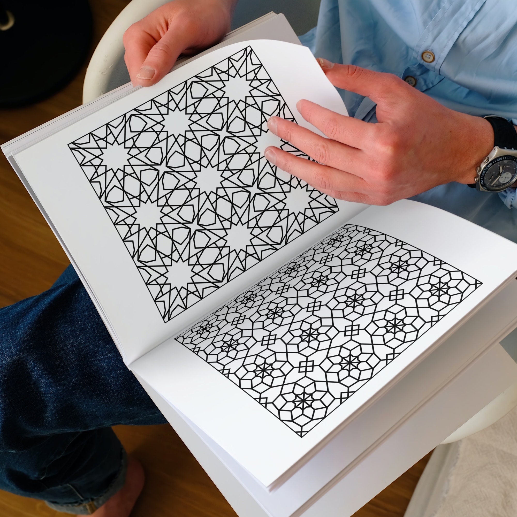 Mosaic Tile Coloring Book Moroccan Mosaic Tile Coloring Pages Adults ...