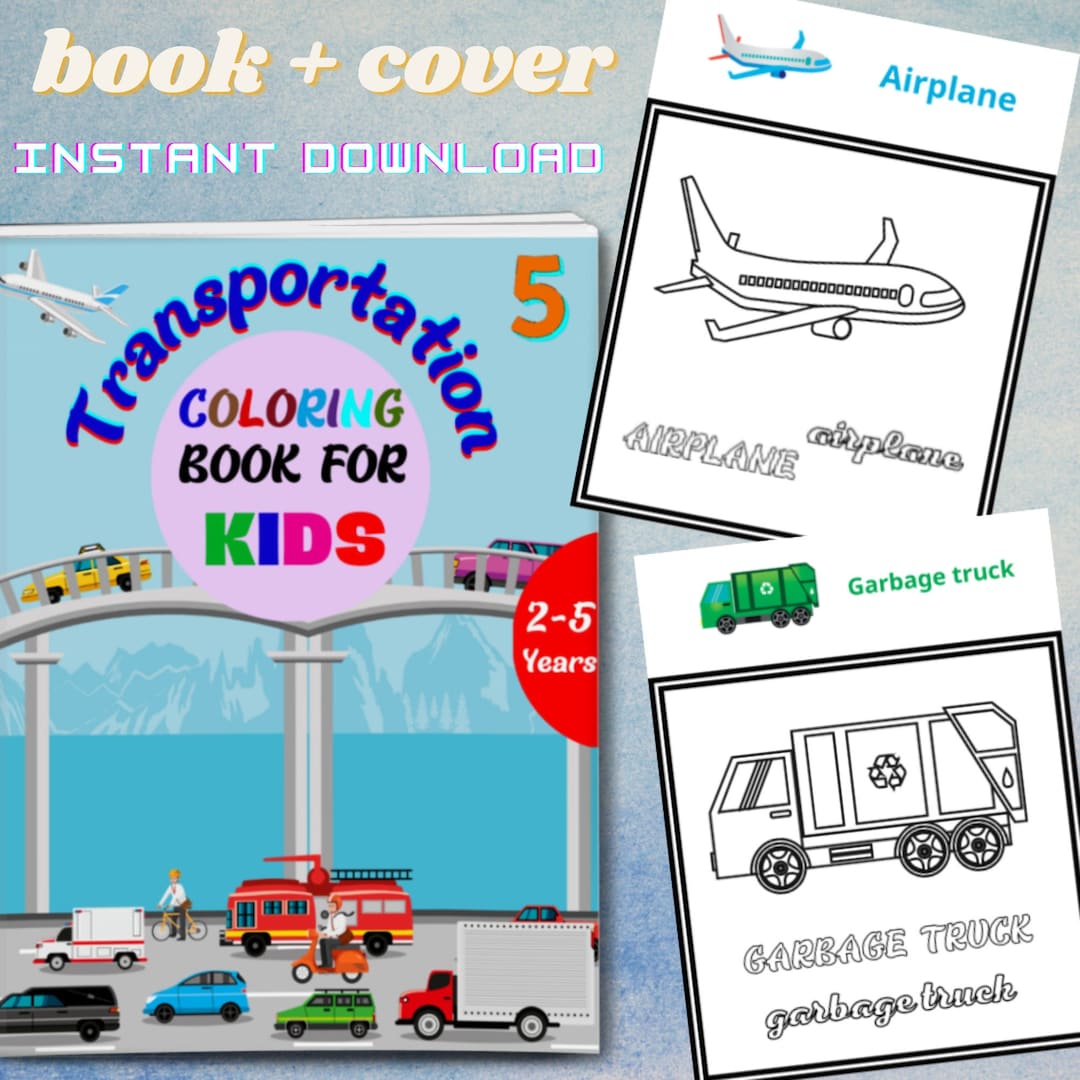 Transportation Coloring Book for Kids, Transportation Coloring Pages ...