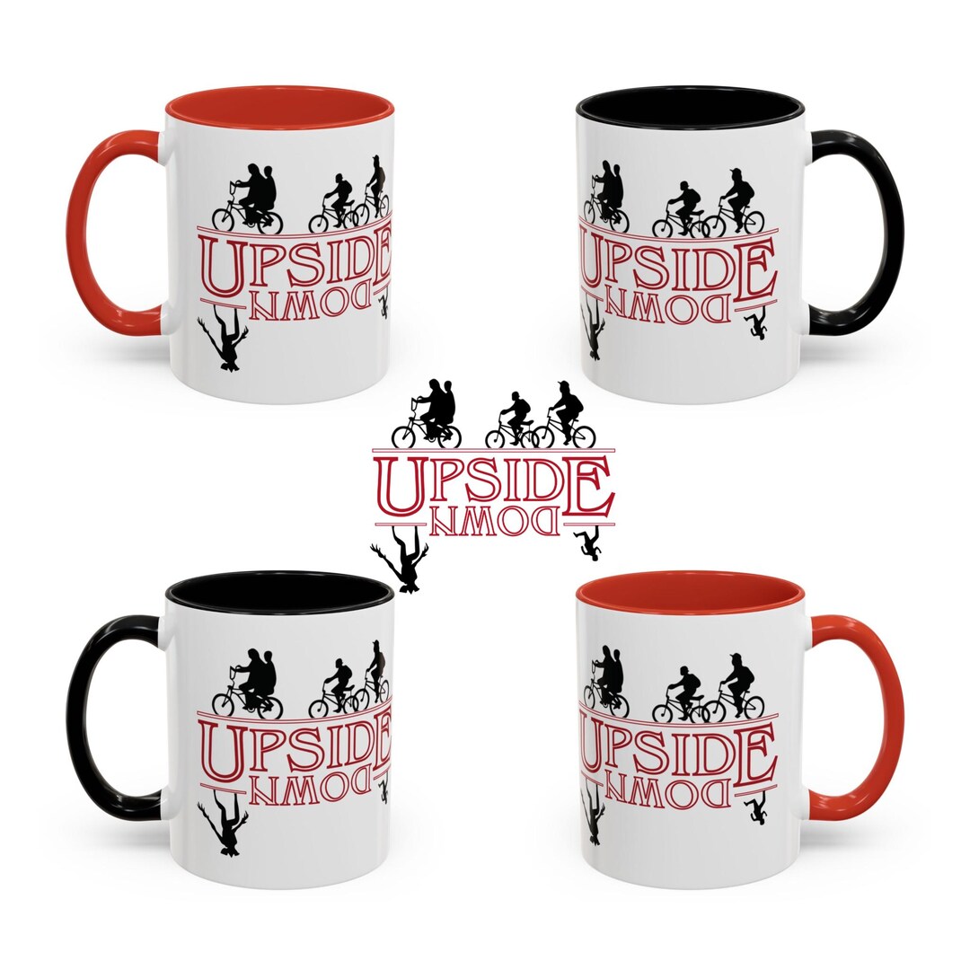 Upside Down Stranger Things Bike Riders Mug | Accent Coffee Mug - Etsy
