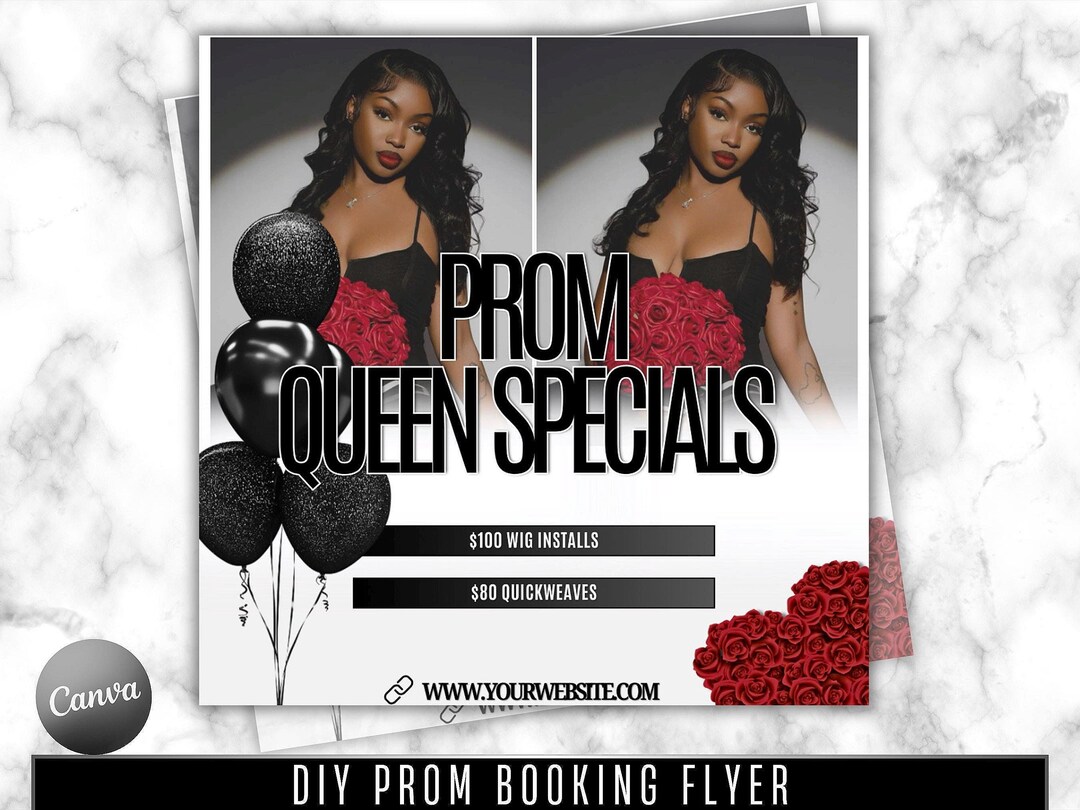 DIY Prom Booking Flyer, Prom Specials Flyer, Prom Queen Specials ...